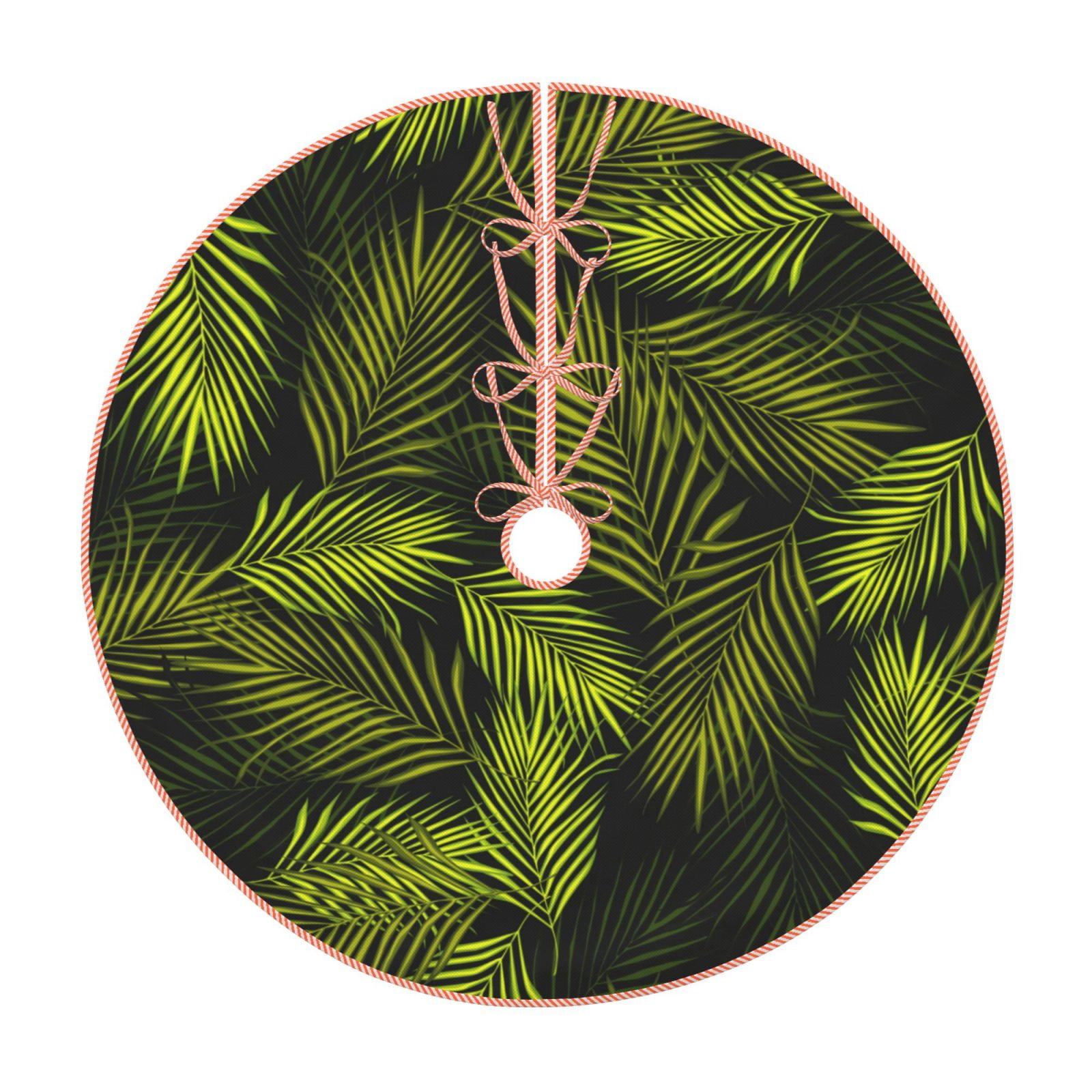 Fuzoiu Tropical Palm Leaves Fern Leaf Print Christmas Tree Skirt,Xmas ...