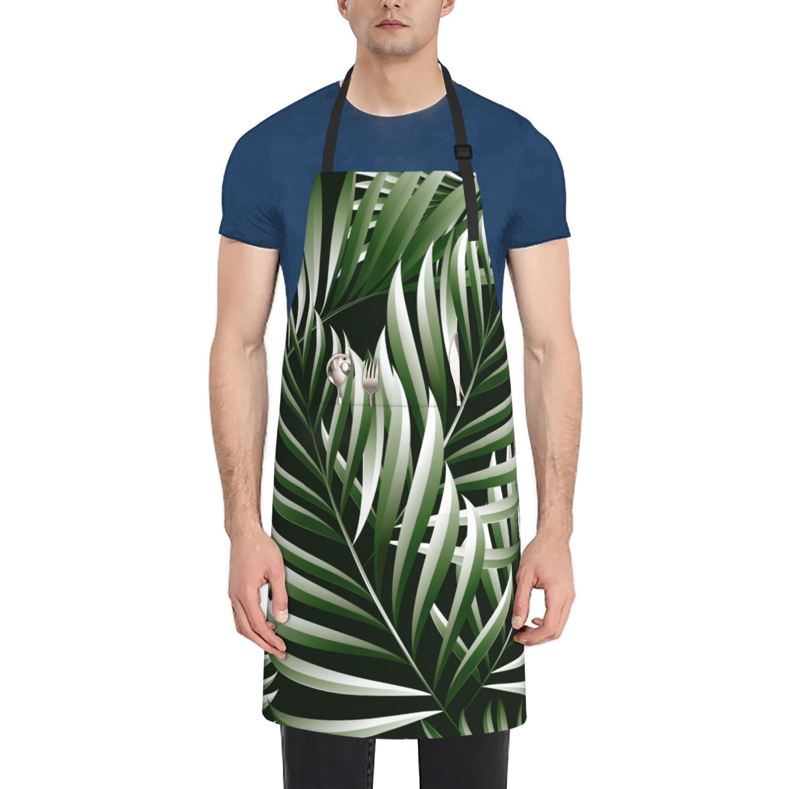 Fuzoiu Tropical Palm Leaves1 Print Adjustable Waterproof Apron with ...