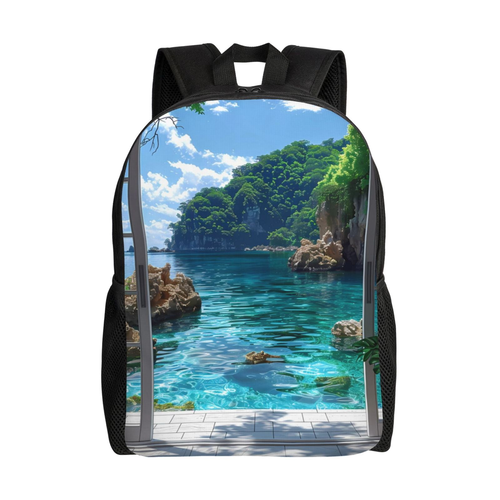 Fuzoiu Tropical Paradise Window View Print Laptop Backpack,Work ...
