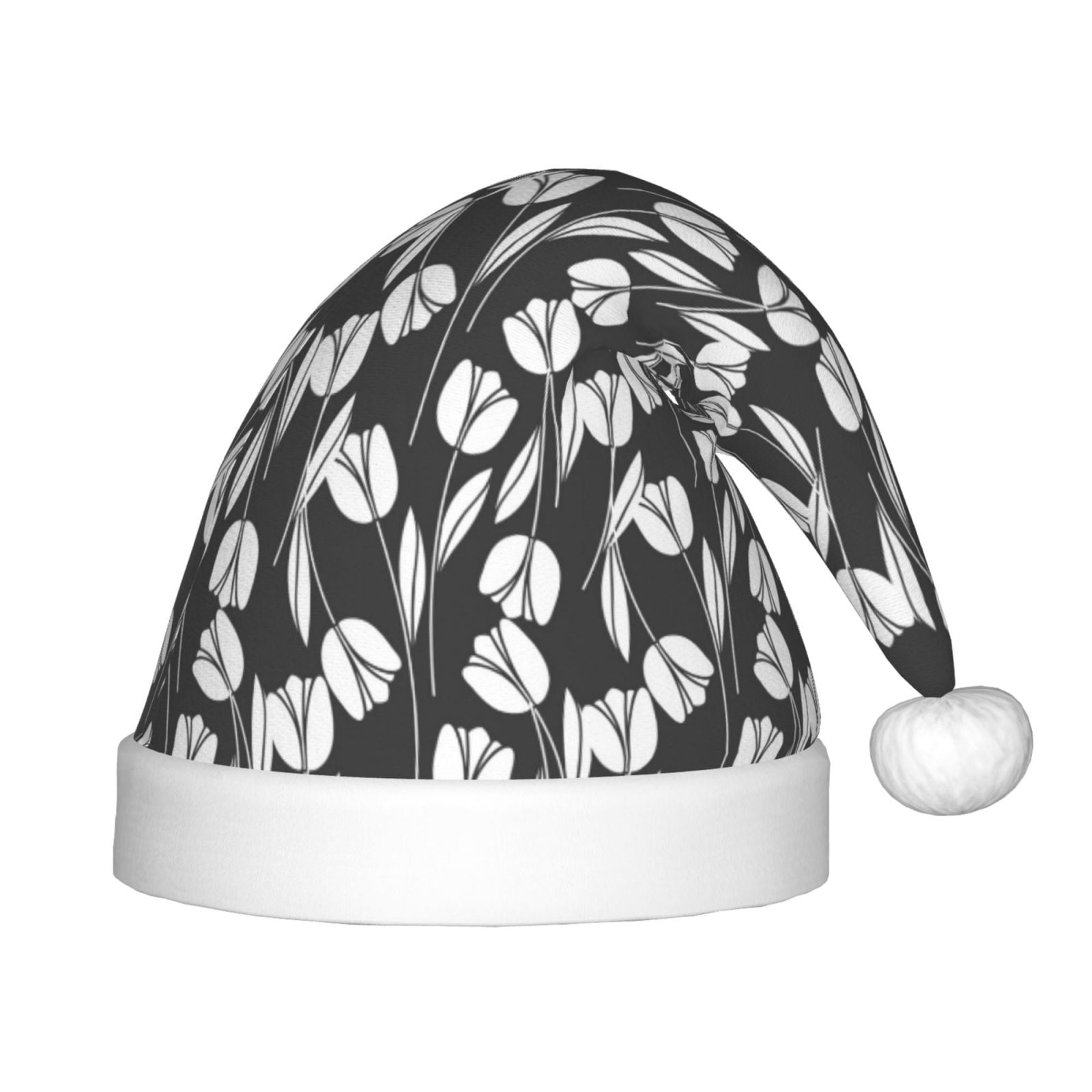 Fuzoiu Tulips Flowers Print Santa Hat Christmas Hat for kids,Santa Hats ...