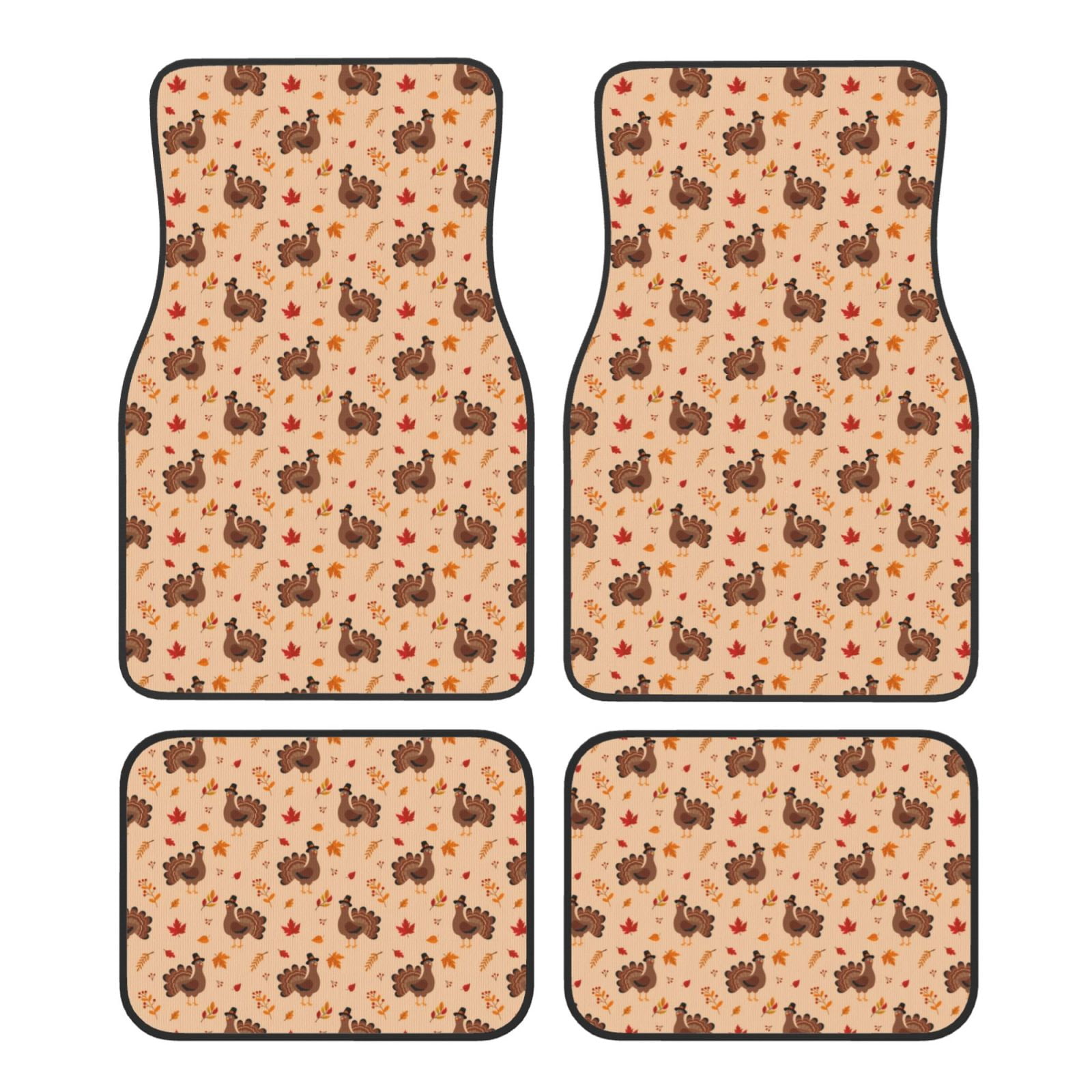 Fuzoiu Turkey And Autumn Leaves Print Carpet Floor Mats for Car,Car ...