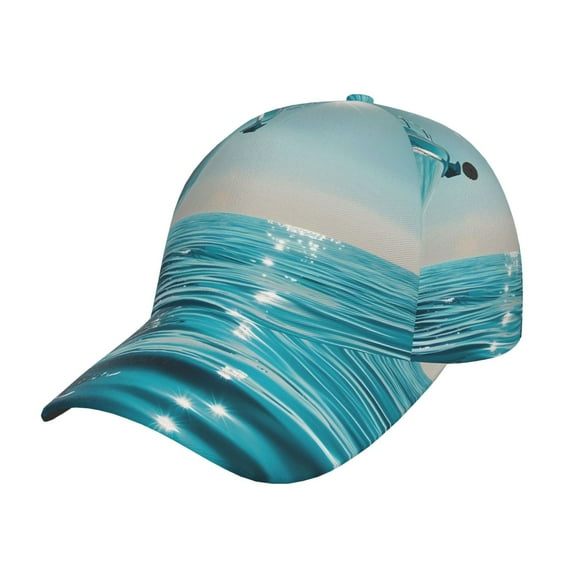 Fuzoiu Turquoise Ocean Reflection Print Adjustable Baseball Cap for Men ...