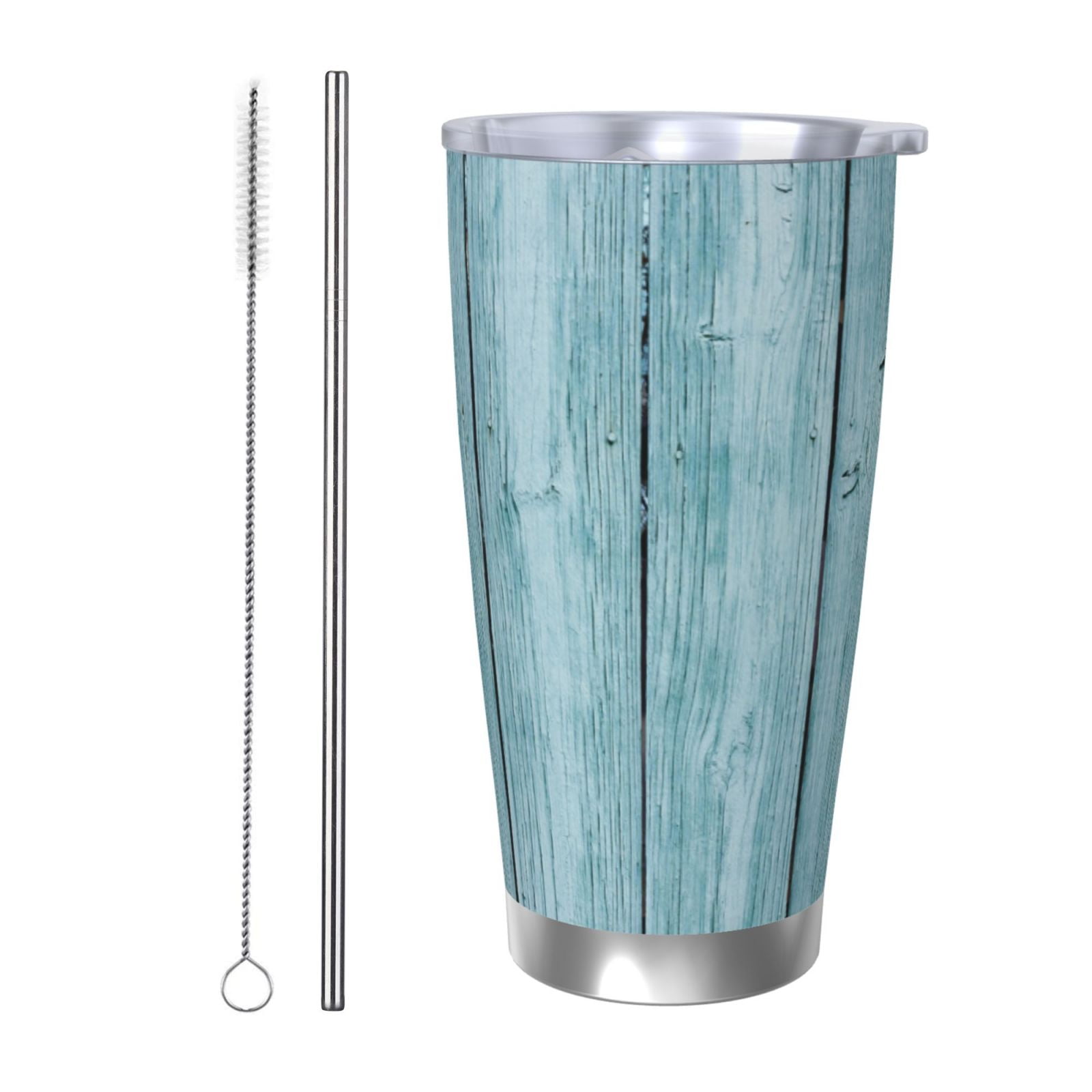 Fuzoiu Turquoise Wooden1 Print 20oz Tumbler, Stainless Steel Vacuum ...
