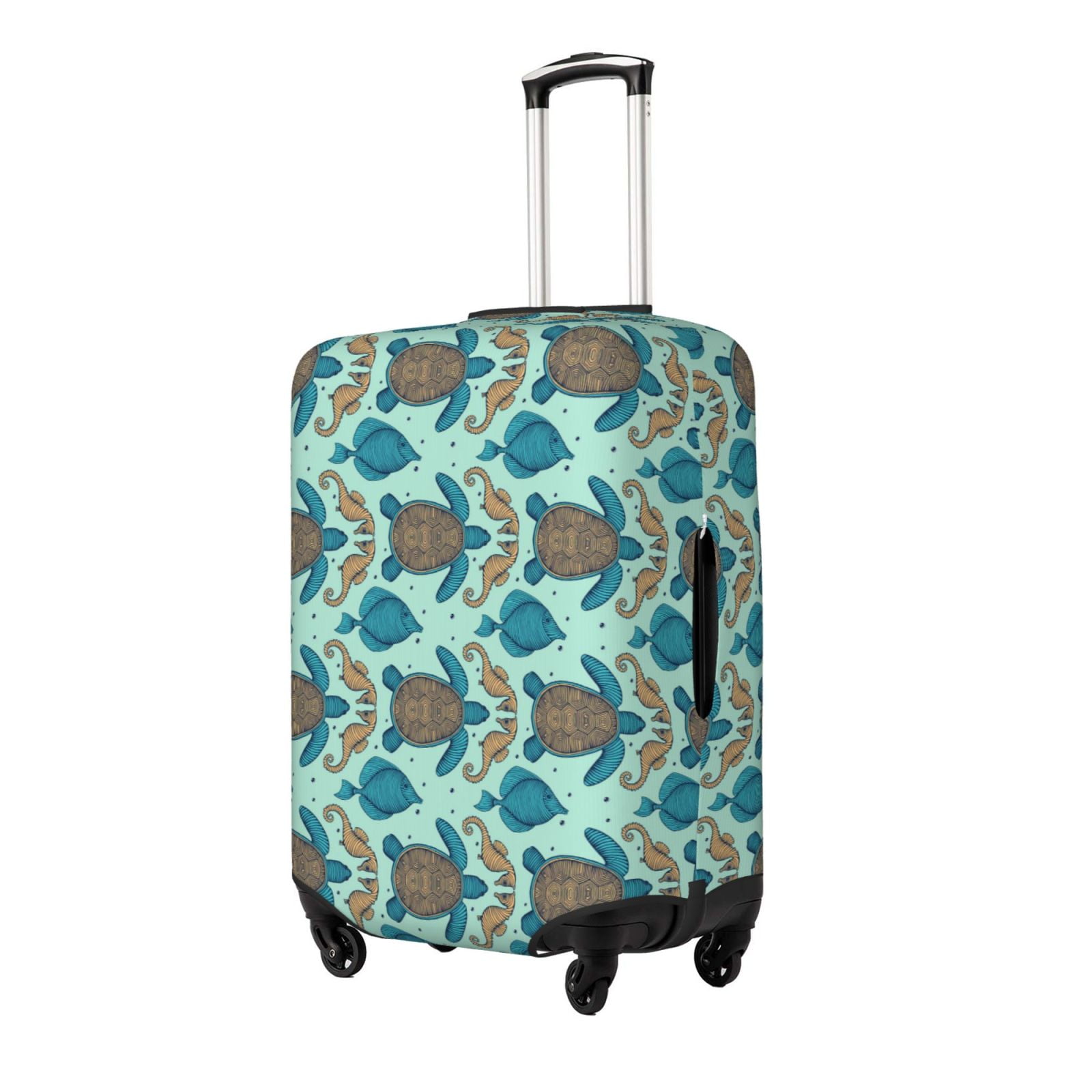 Fuzoiu Turtles And Seahorses Print Suitcase Cover,Washable Luggage ...