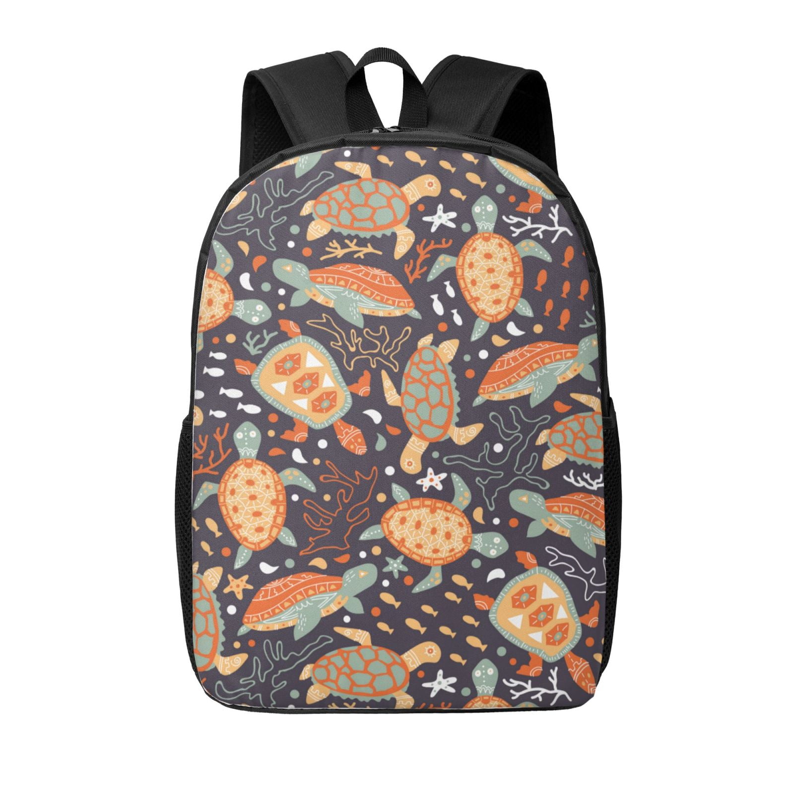 Fuzoiu Turtles and Sea Plants Print 17in Student Backpack,School ...