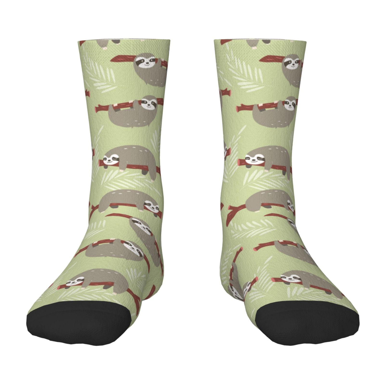 Fuzoiu Twig Sloth Print Kids Socks For Boys Girls,Grip Crew Socks with ...