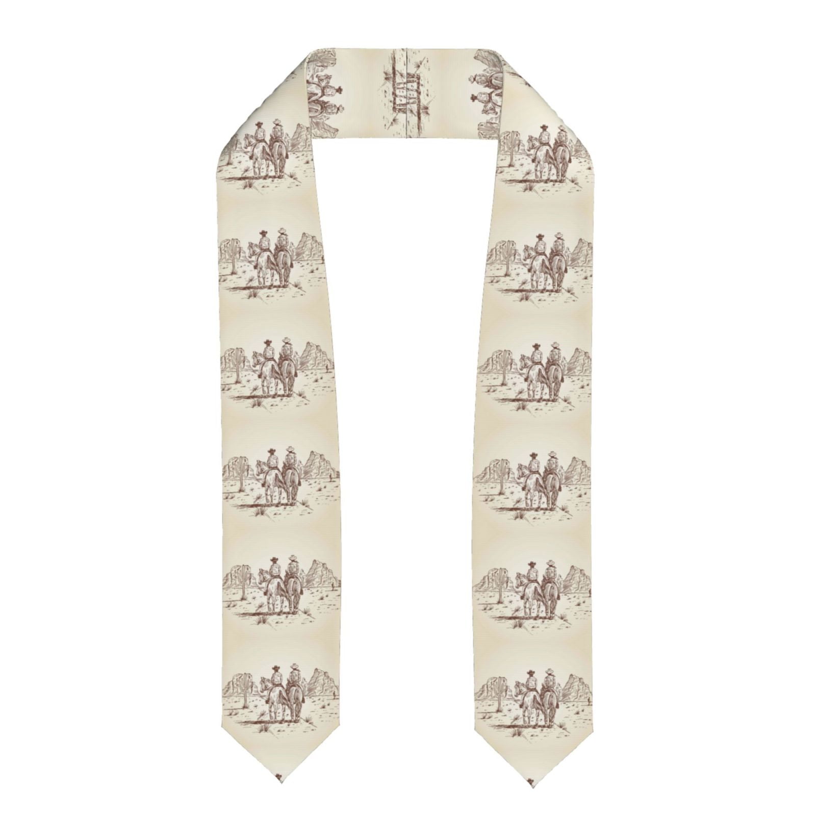 Fuzoiu Two Cowboys Riding Horses In The Desert Print Graduation Sash ...