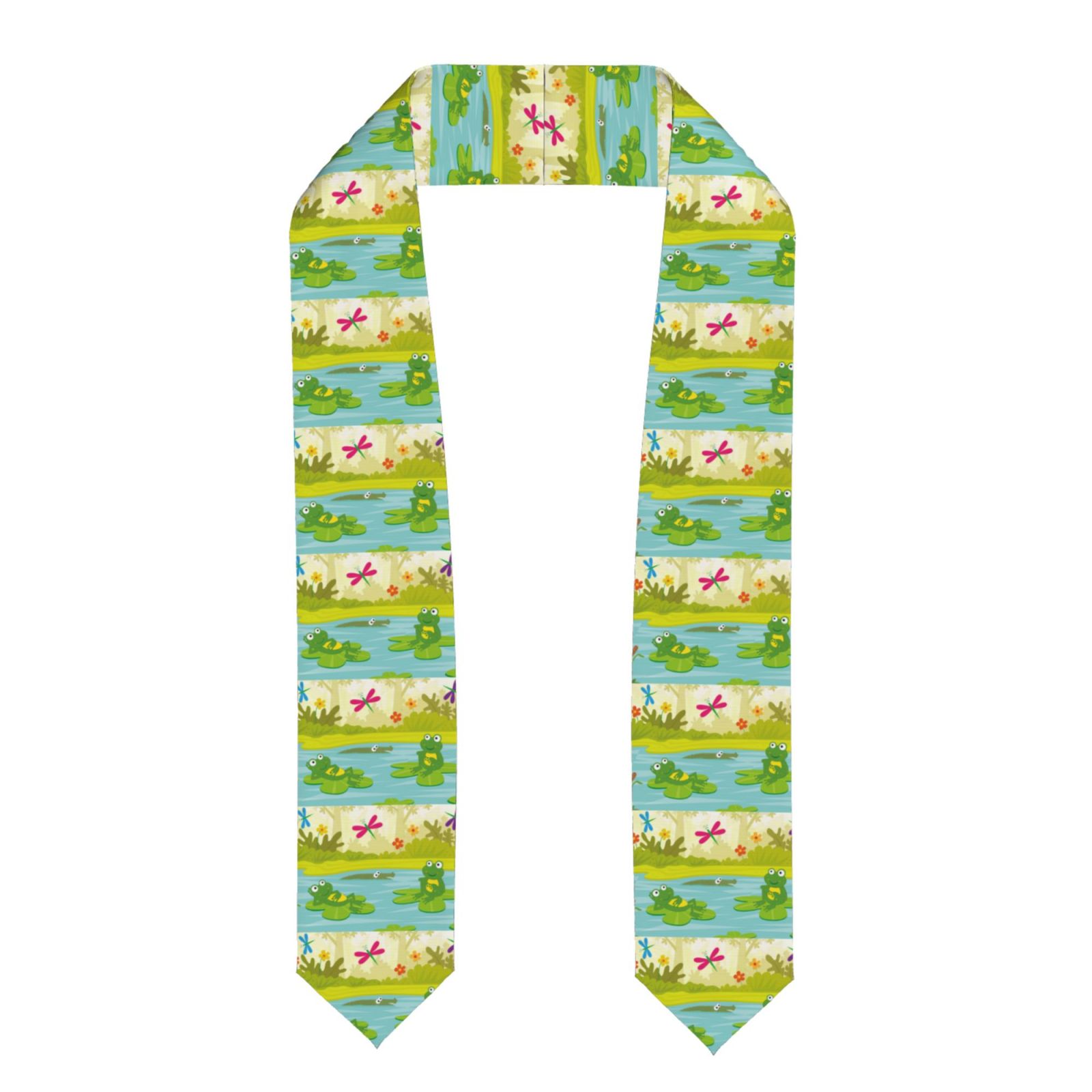 Fuzoiu Two Frogs Are Sitting On Water Lilies Print Graduation Sash ...