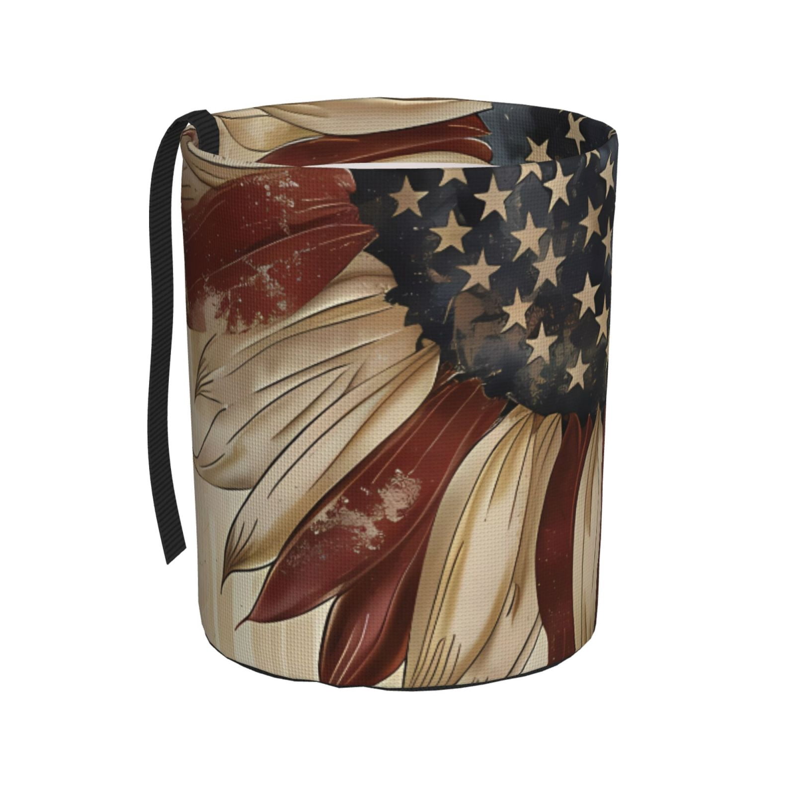 Fuzoiu USA Sunflower Flag Print Car Trash Can,Leakproof Car Trash Can ...