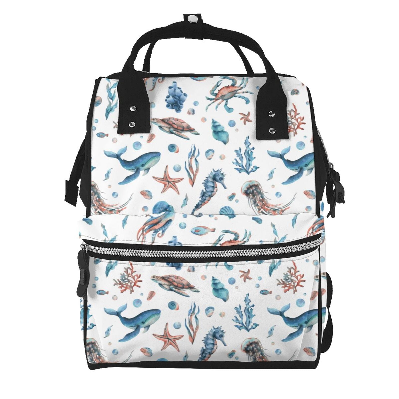 Fuzoiu Undersea Animals Print Diaper Bag Backpack,Baby Essentials ...