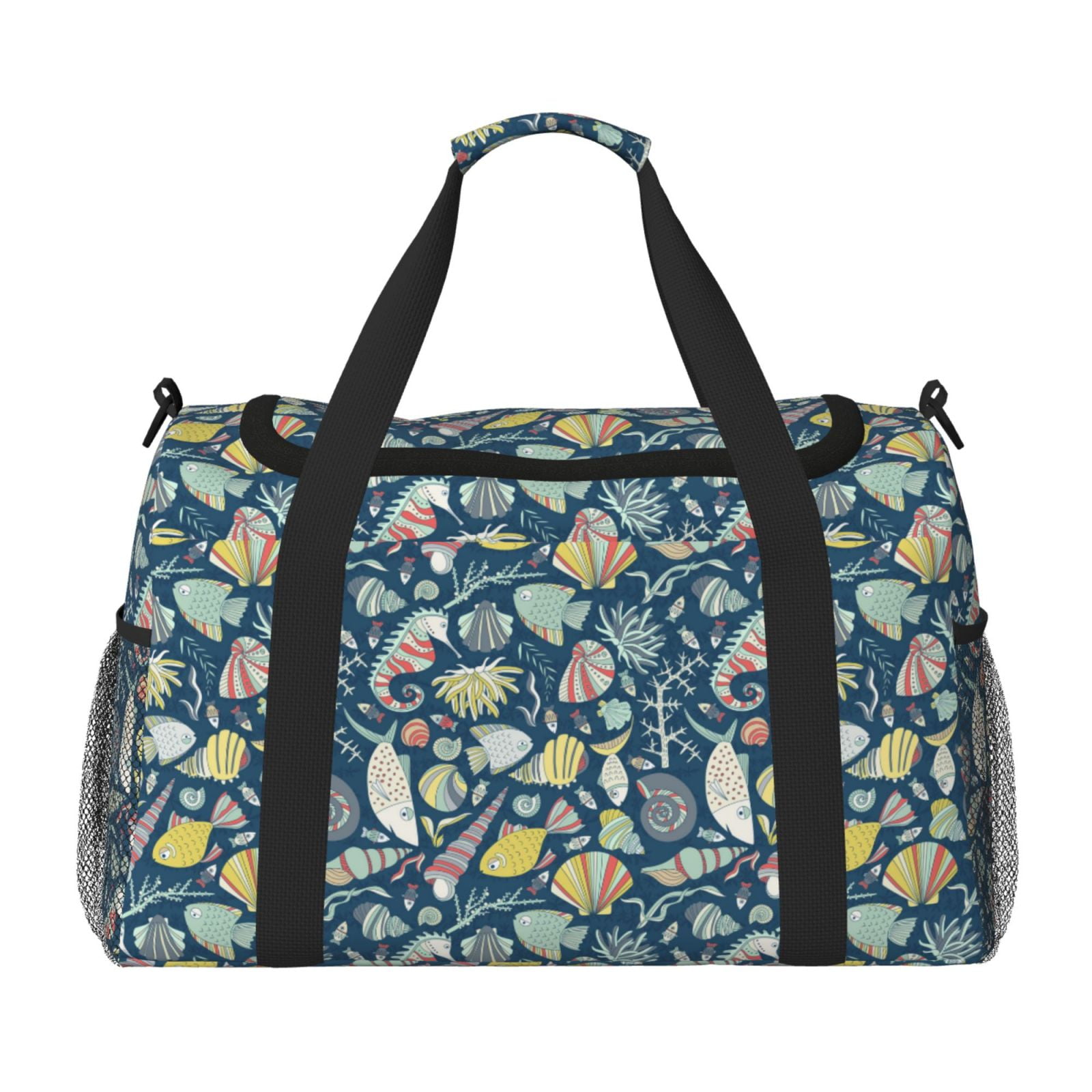 Fuzoiu Underwater Creature Print Travel Duffle Bag,Carry On Tote Bags ...