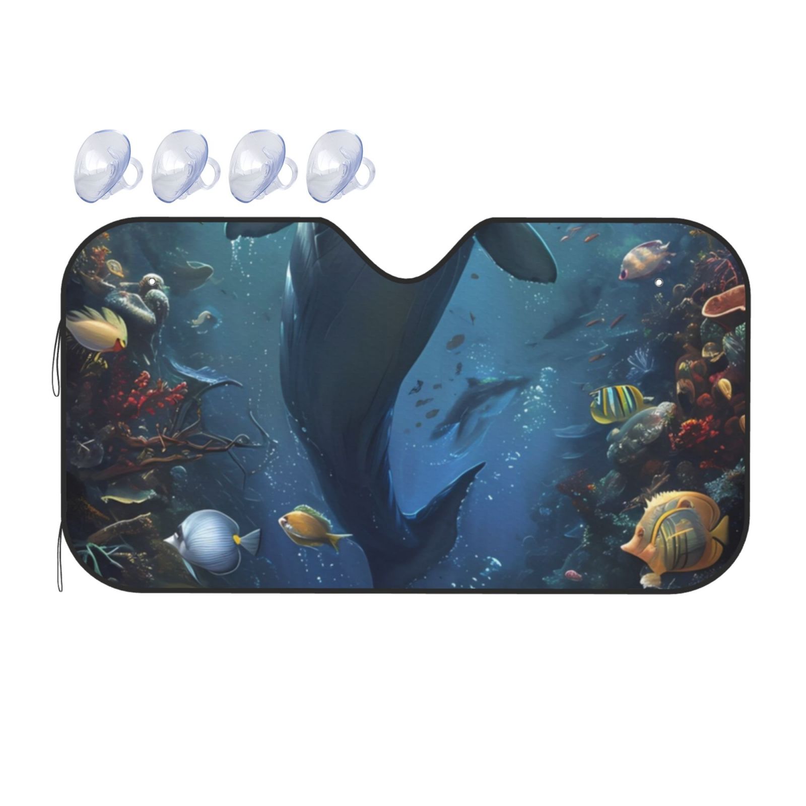 Fuzoiu Underwater Dolphin Print Car Windshield Sunshade,Foldable ...