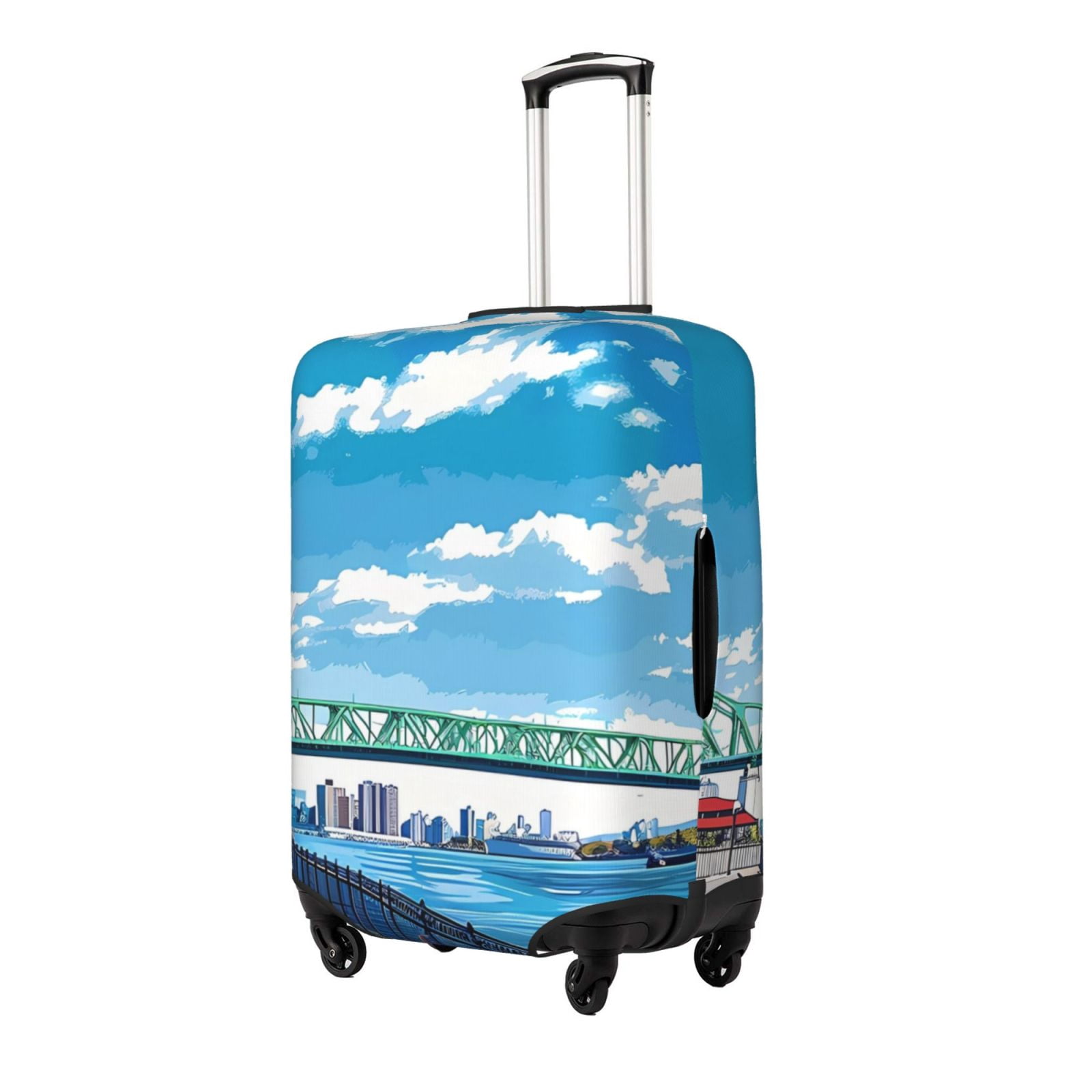 Fuzoiu Urban Riverside Clock Tower Print Suitcase Cover,Washable ...