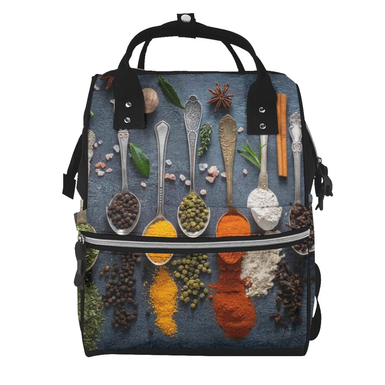 Fuzoiu Various Herbs And Spices In Spoons Print Diaper Bag Backpack ...
