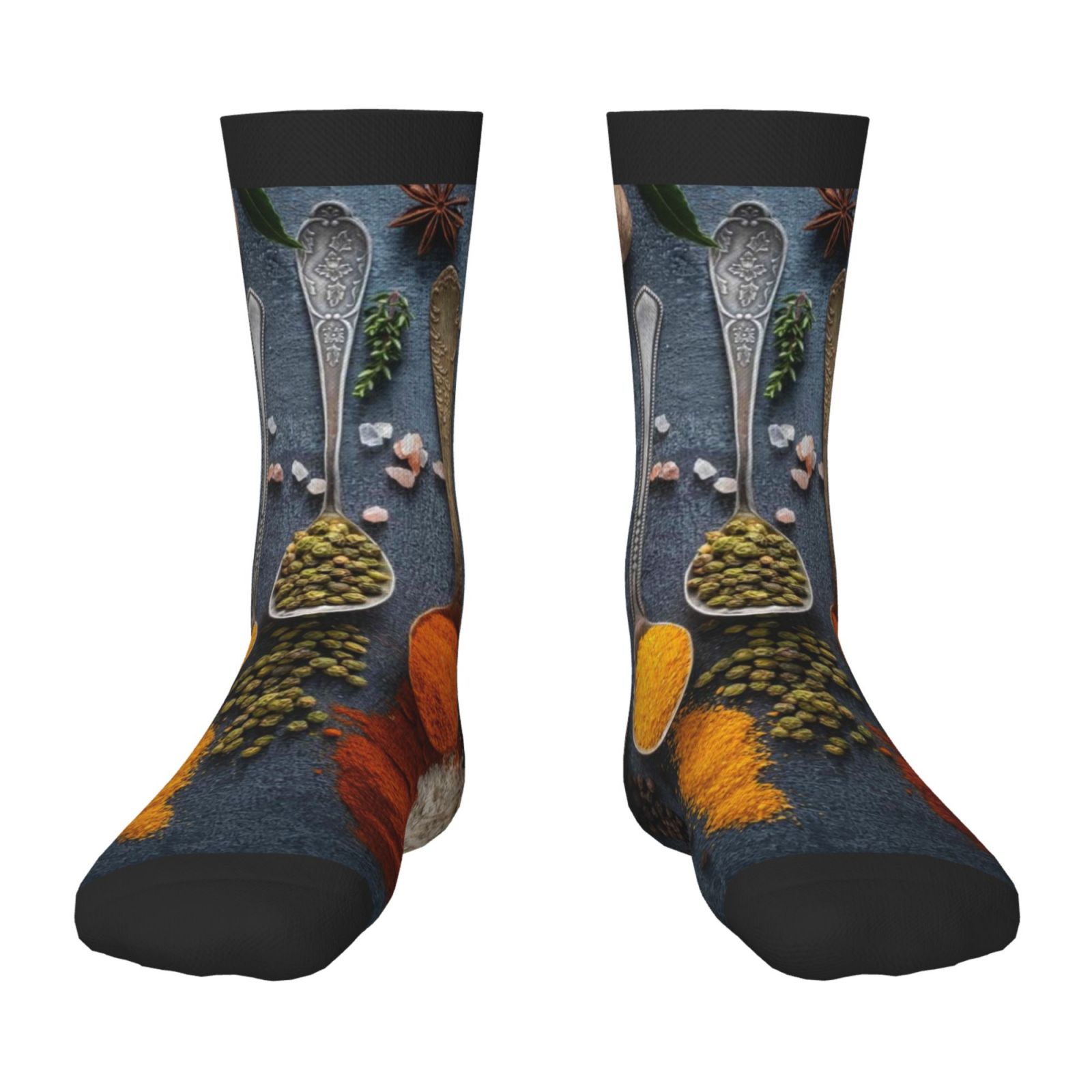 Fuzoiu Various Herbs And Spices In Spoons Print Kids Socks For Boys ...