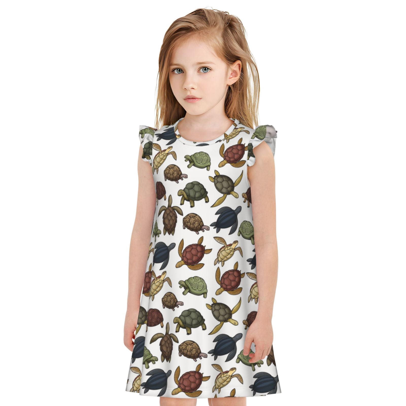 Fuzoiu Various Turtle Print Girls' Nightgowns Pajamas Dress,Girls ...