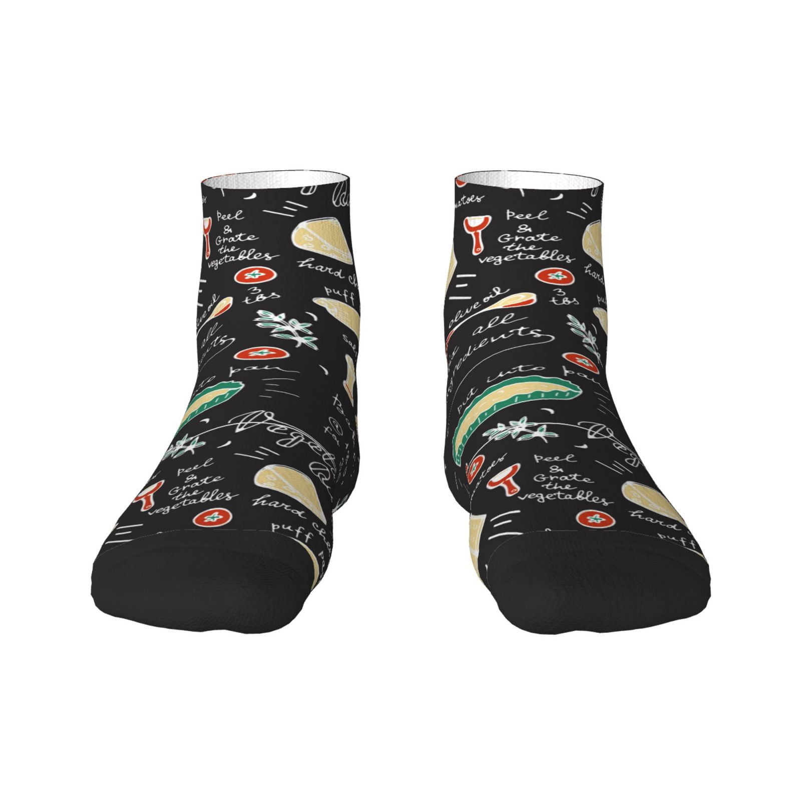 Fuzoiu Vegetable Quiche Print Adult Socks, Crew Moisture-wicking Socks ...