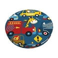 Fuzoiu Vehicles Cartoon with Funny Drivers Print Bar Stool Cushions ...