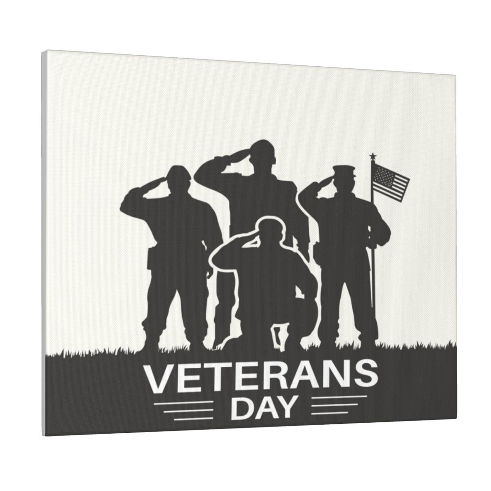 Fuzoiu Veterans Day Print Canvas Wall Art for Bathrooms,Wall Decor for ...