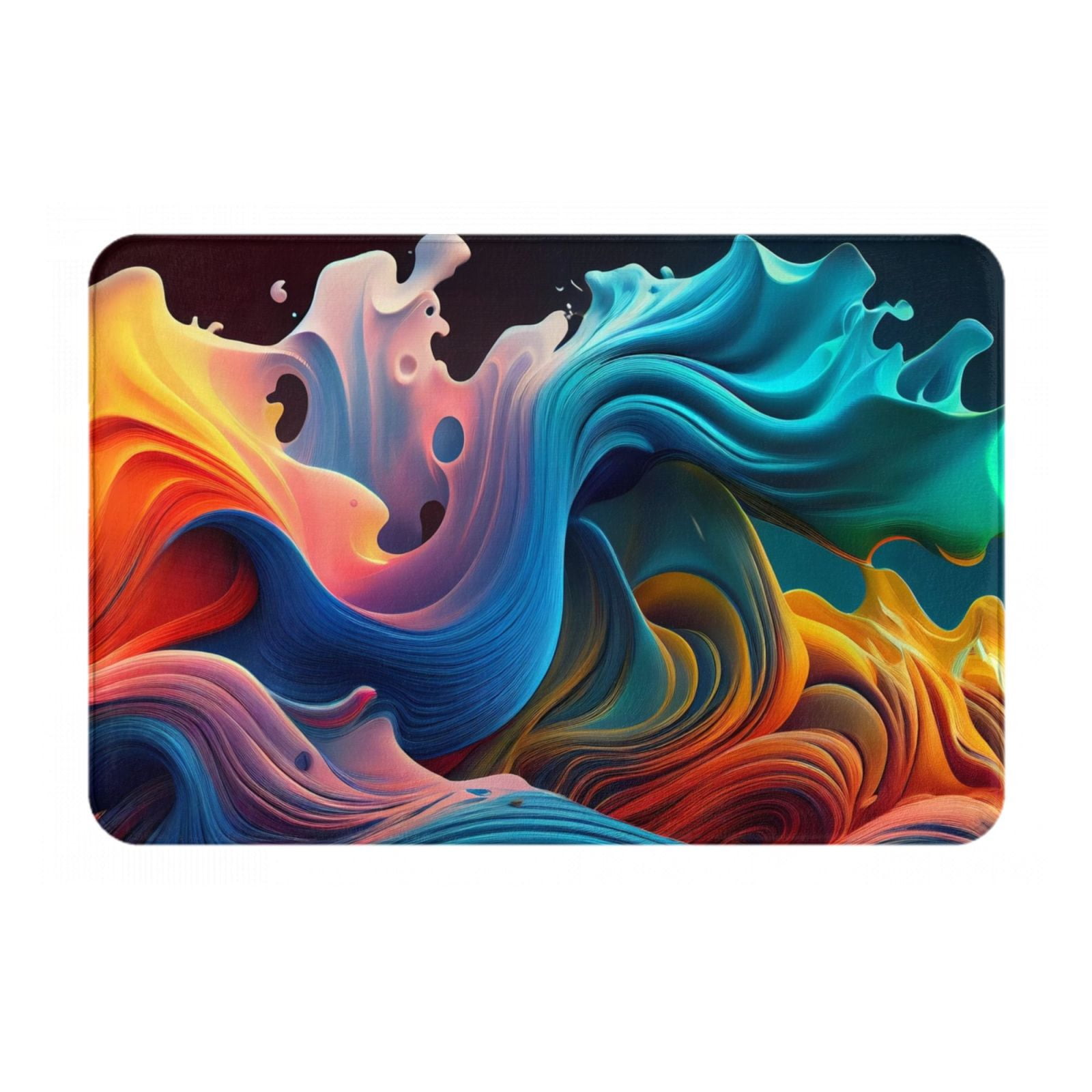 Fuzoiu Vibrant Fluid Motion Art Print Door Mat Outdoor Indoor Welcome ...