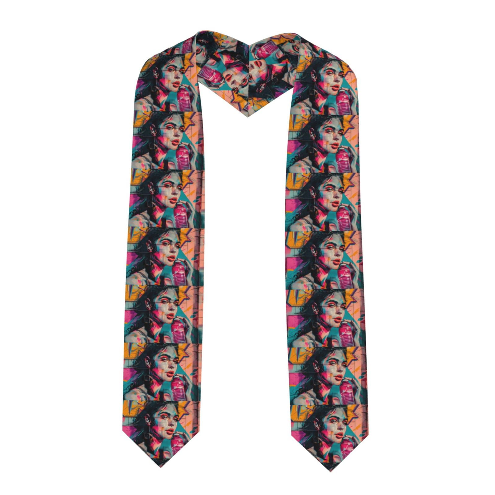 Fuzoiu Vibrant Street Art Portrait Print Graduation Sash,Graduation ...