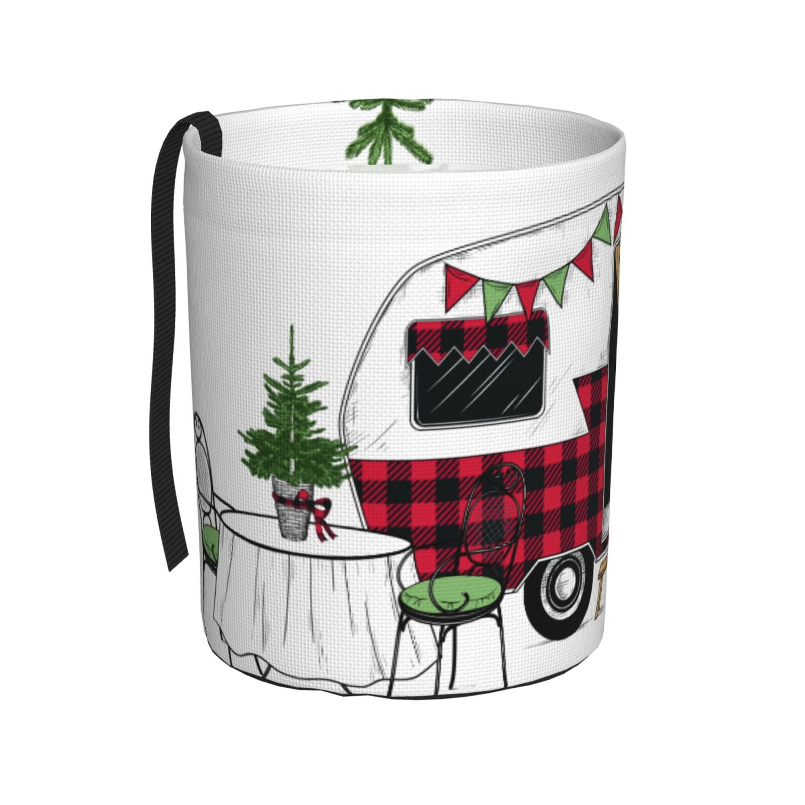 Fuzoiu Vintage Buffalo Plaid Christmas Camper Print Car Trash Can ...