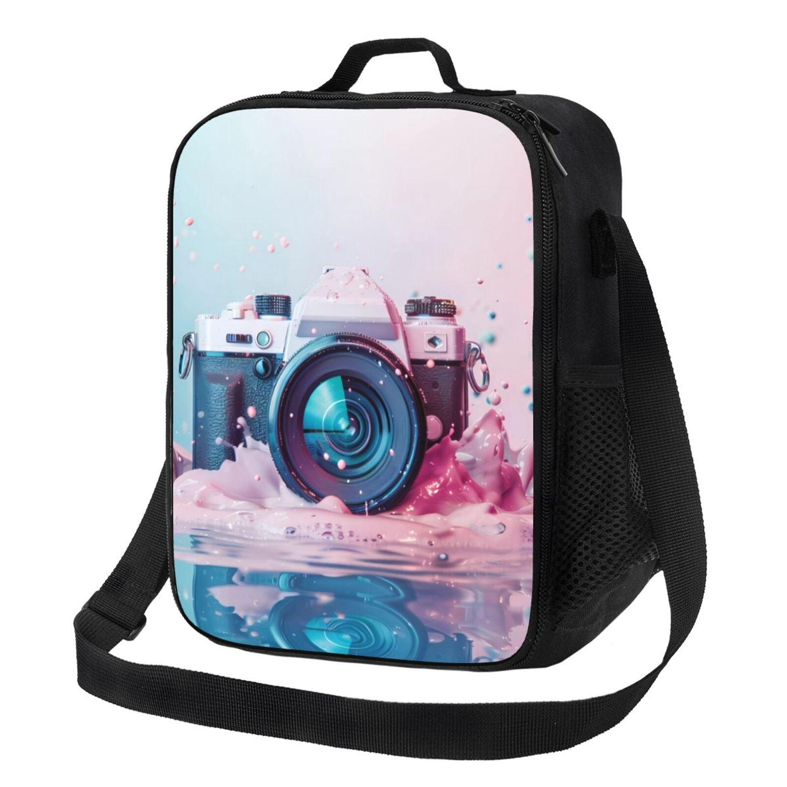 Fuzoiu Vintage Camera Splash Art Print Lunch Box for Kids Girls Boys ...