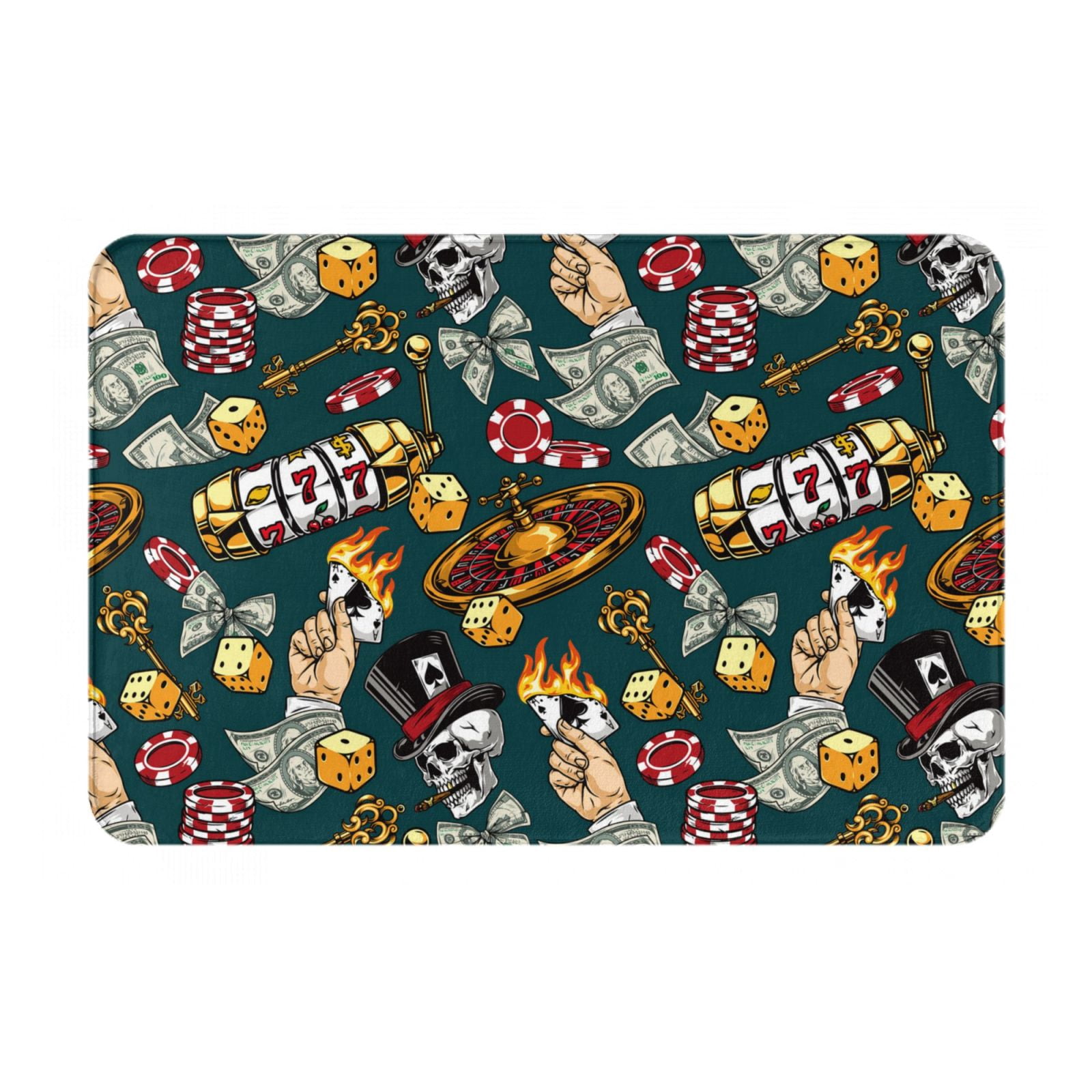 Fuzoiu Vintage Casino Chips Print Door Mat Outdoor Indoor Welcome Mats ...