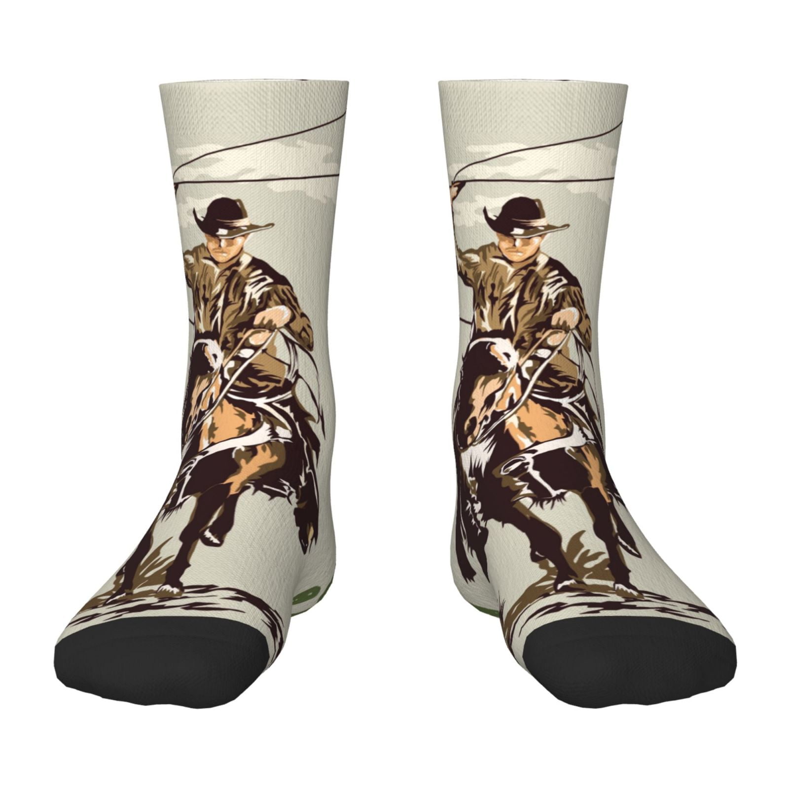 Fuzoiu Vintage Cowboy Riding Horse Print Kids Socks For Boys Girls,Grip ...
