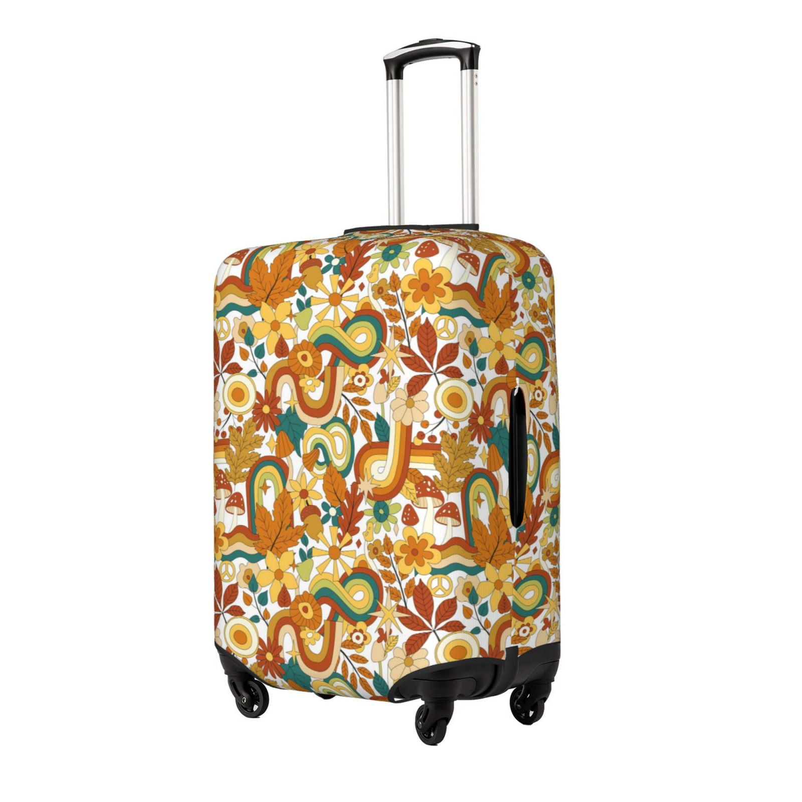 Fuzoiu Vintage Floral Print Suitcase Cover,Washable Luggage Covers for ...