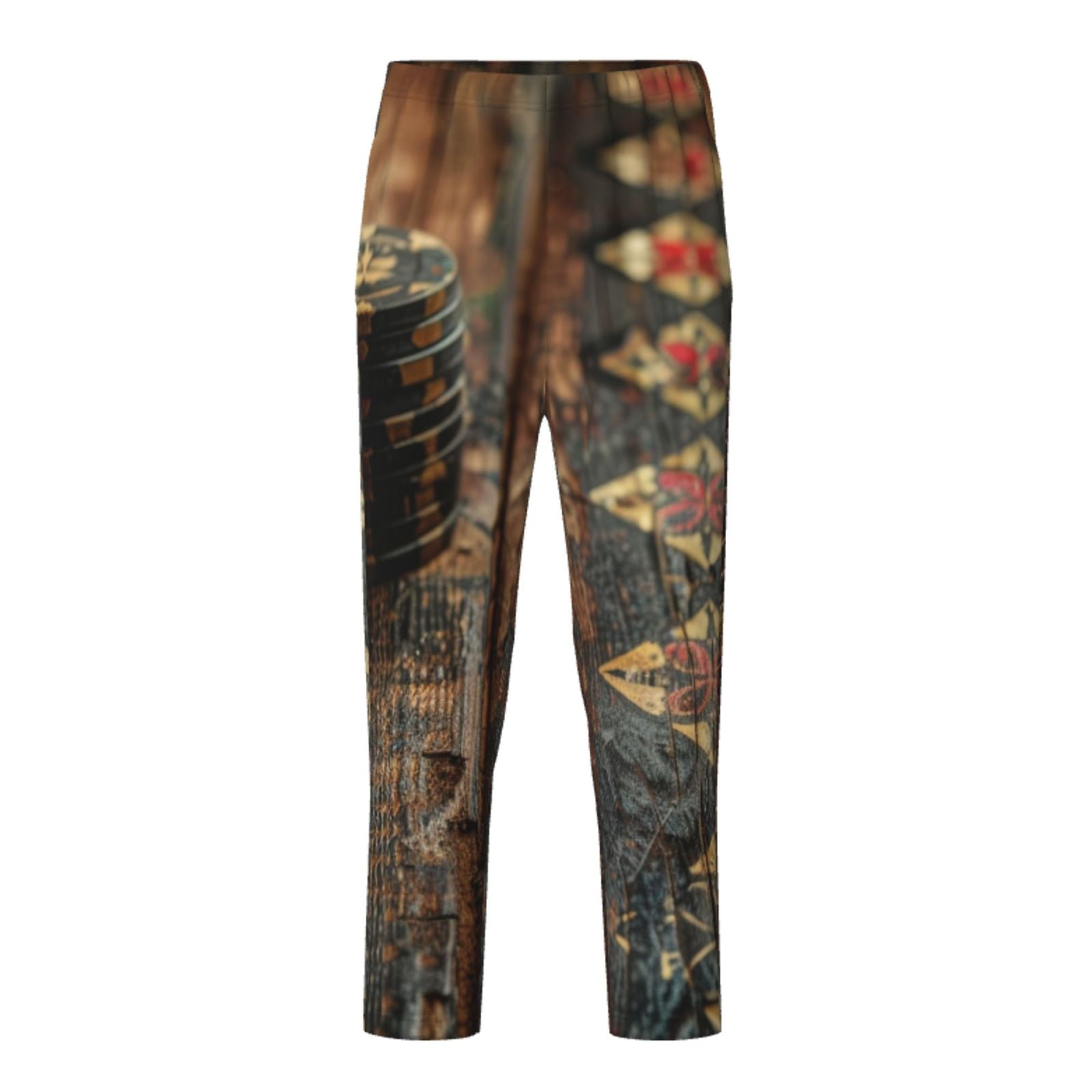 Fuzoiu Vintage Poker Chips Print Teenagers' Pajama Pants,Lounge Pants ...