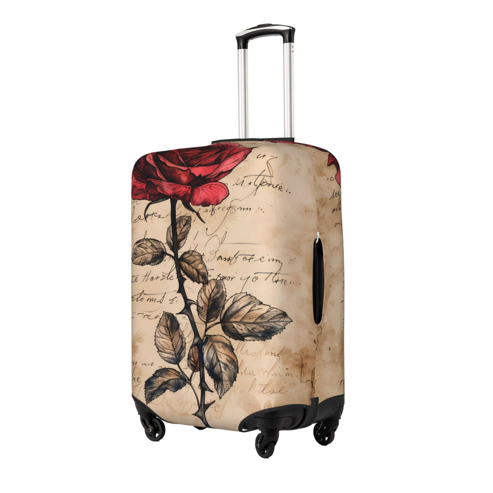 Fuzoiu Vintage Rose Botanical Art Print Suitcase Cover,Washable Luggage ...