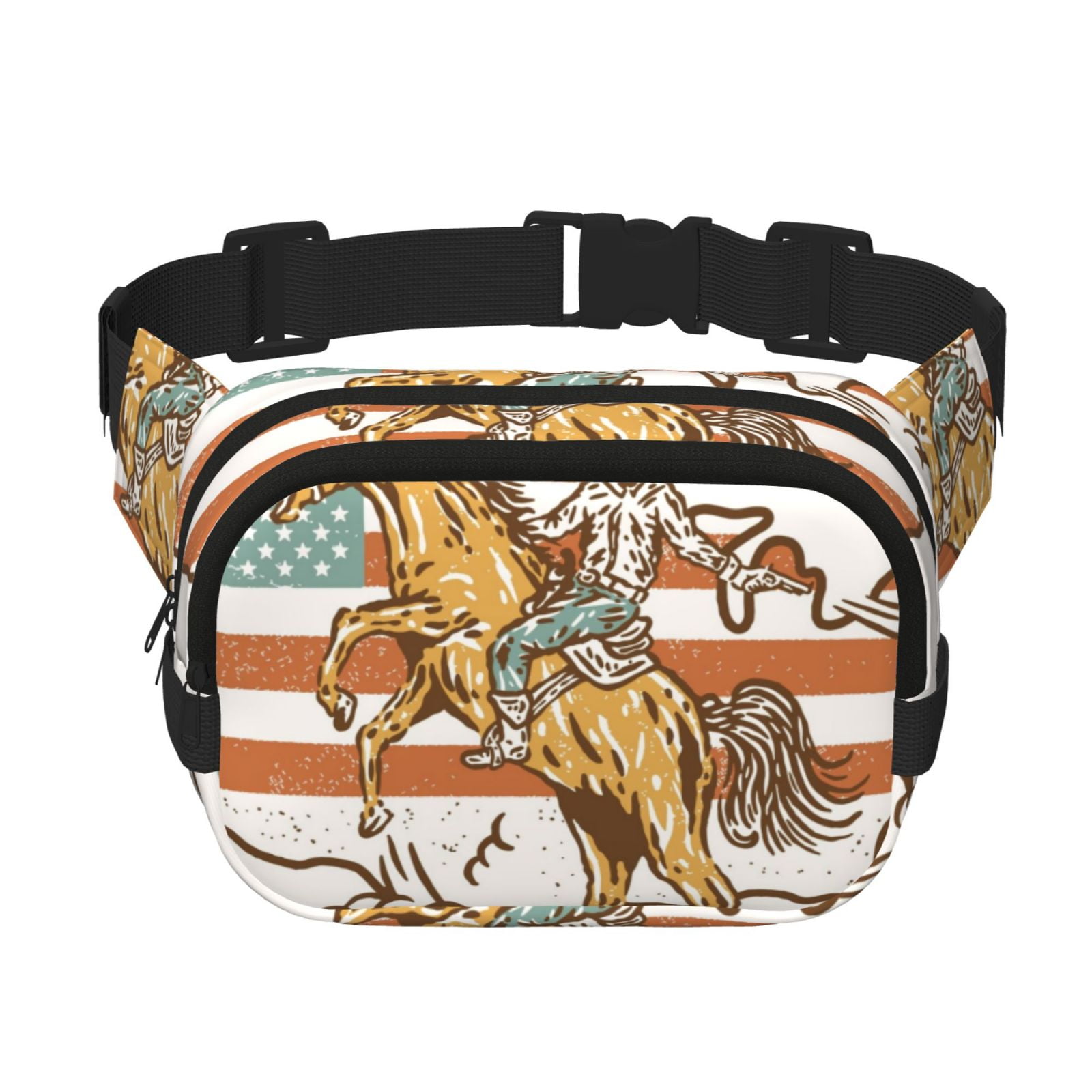 Fuzoiu Vintage Wild West Cowboy Print Unisex Square Double Layer Waist ...