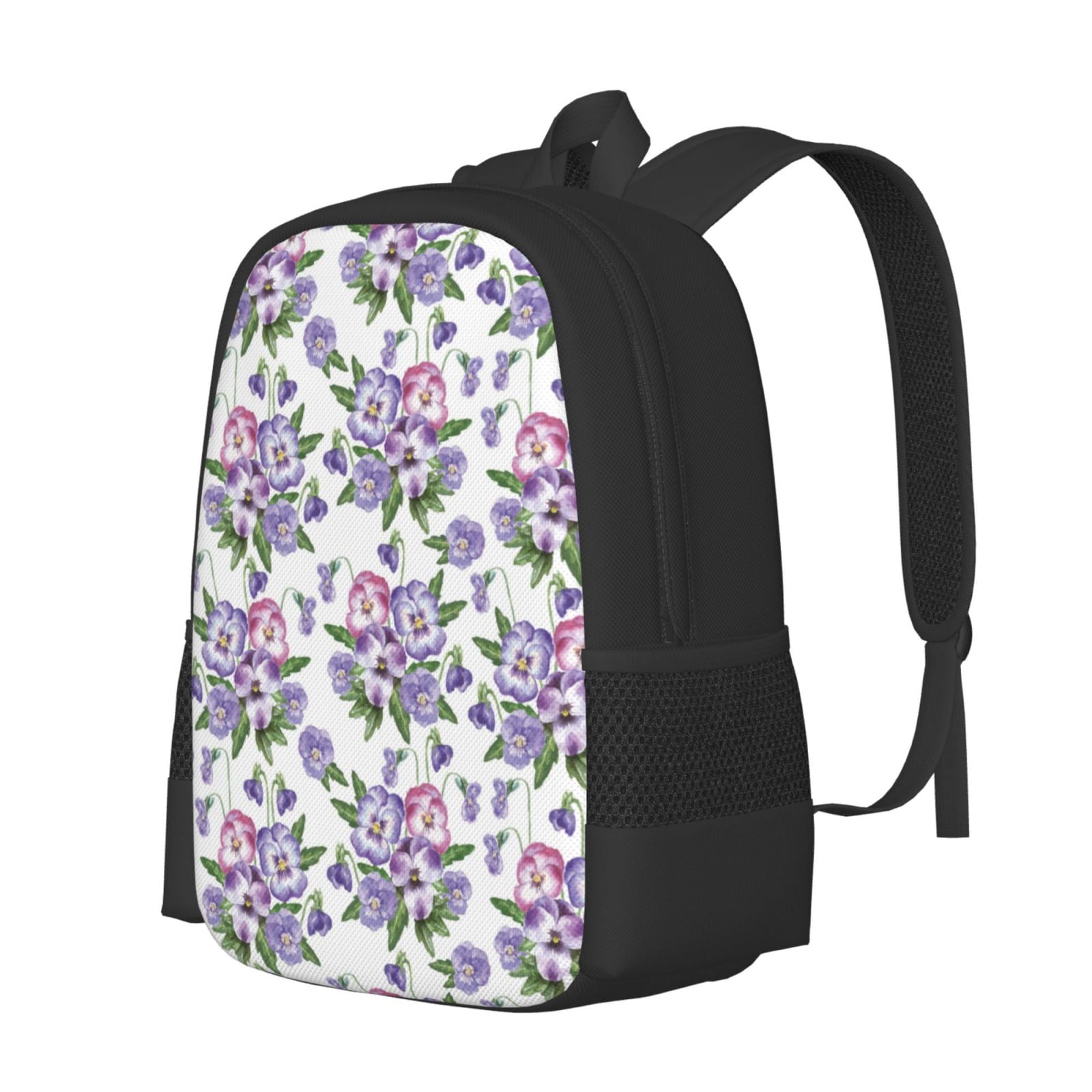 Fuzoiu Violets Flowers Print Large Capacity Backpack,Travel Backpack,Laptop Bag,College School ...