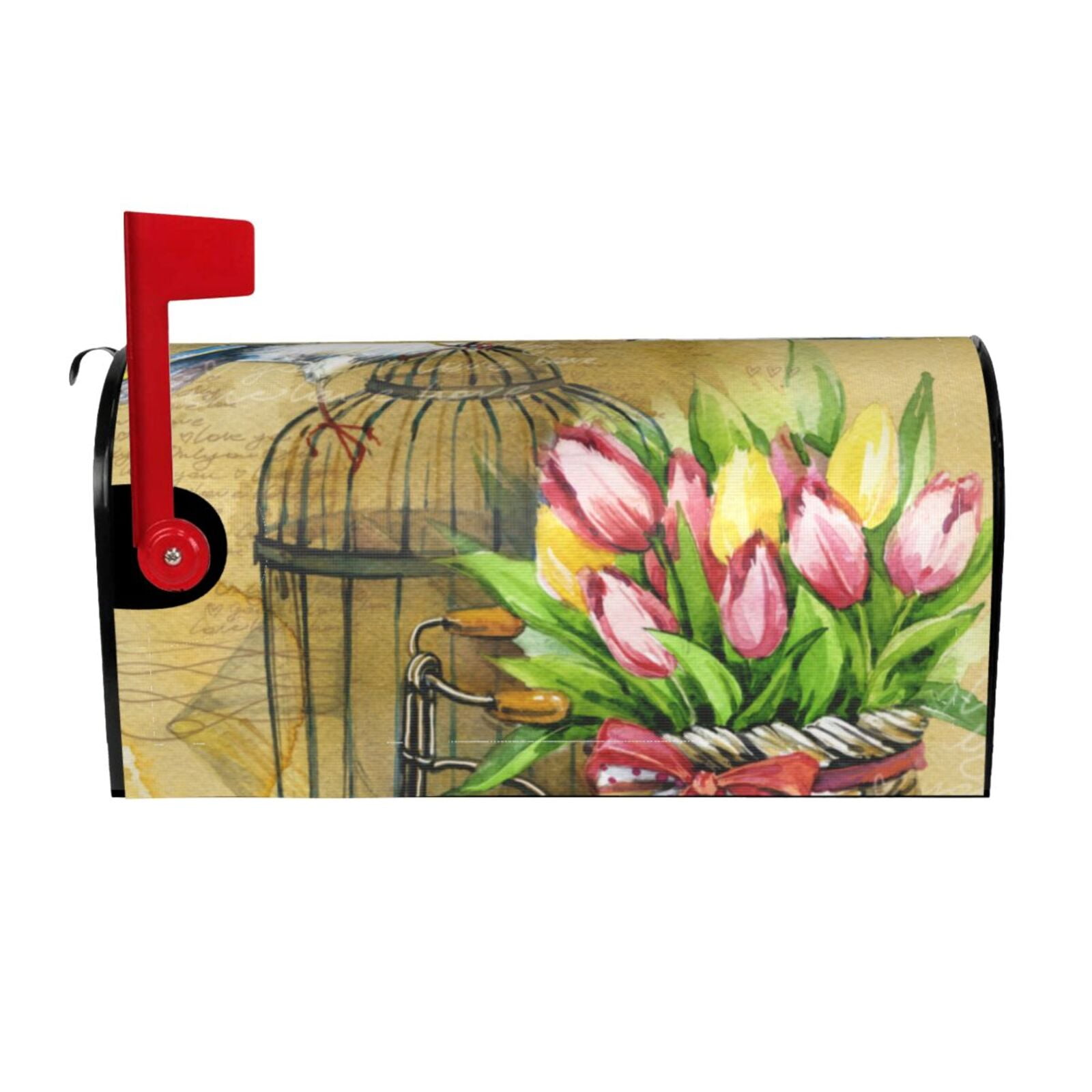 Fuzoiu Watercolor Canary Bird Print Decorative Waterproof Mailbox Cover ...