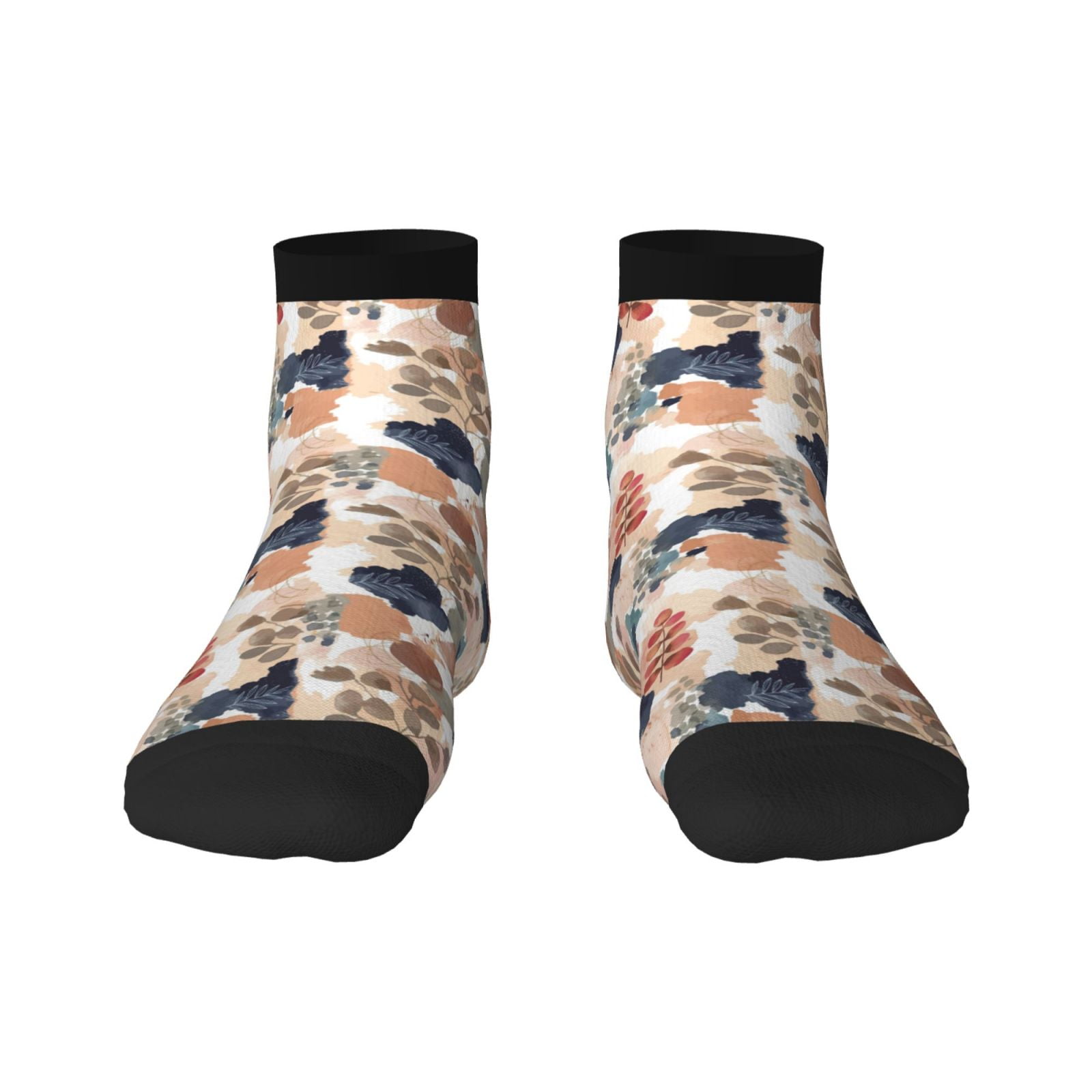 Fuzoiu Watercolor Plants Print Adult Socks, Crew Moisture-wicking Socks ...