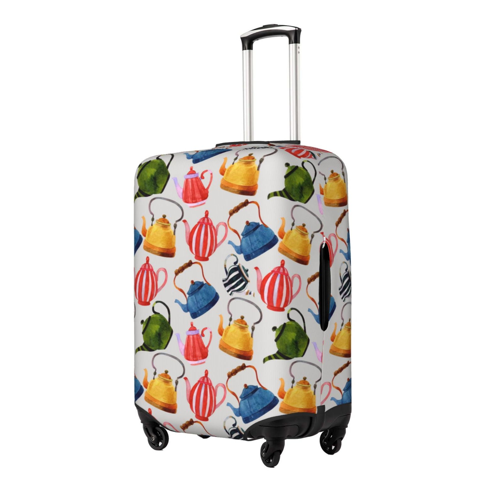 Fuzoiu Watercolor Teapots Print Suitcase Cover,Washable Luggage Covers ...