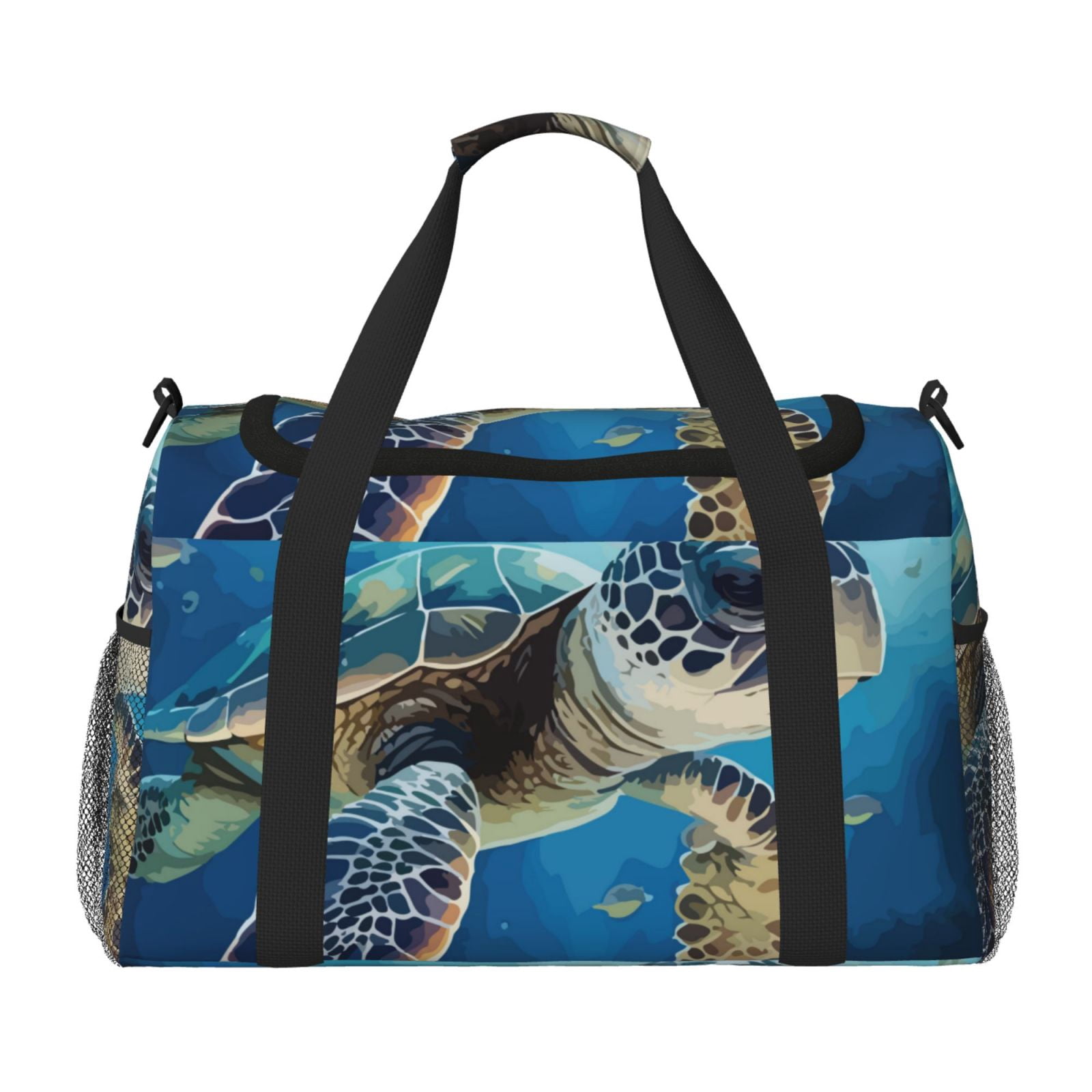 Fuzoiu Watercolor Turtle Print Travel Duffle Bag,Carry On Tote Bags ...