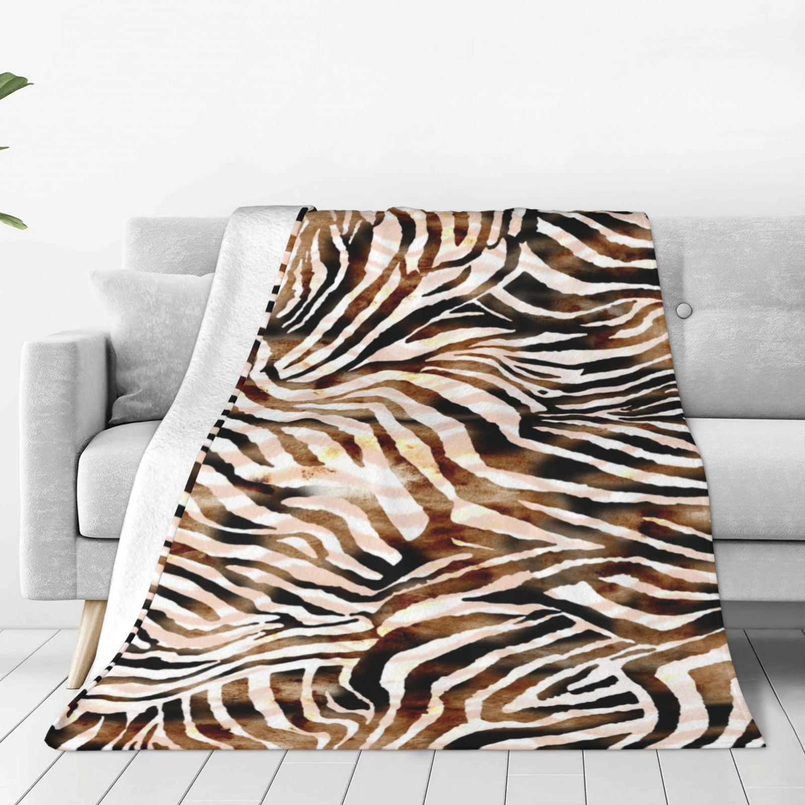 Fuzoiu Watercolor Zebra Print Ultra-Soft Micro Fleece Blanket,All ...
