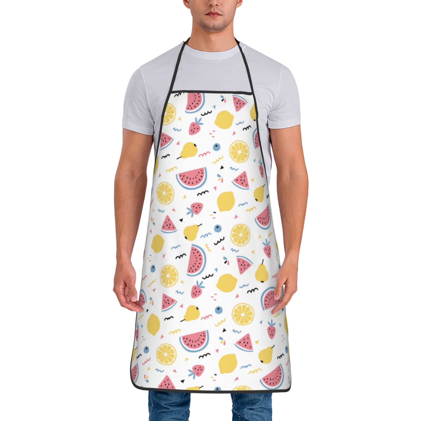 Fuzoiu Watermelon And Lemon Print Waterproof Apron, Kitchen Apron for ...