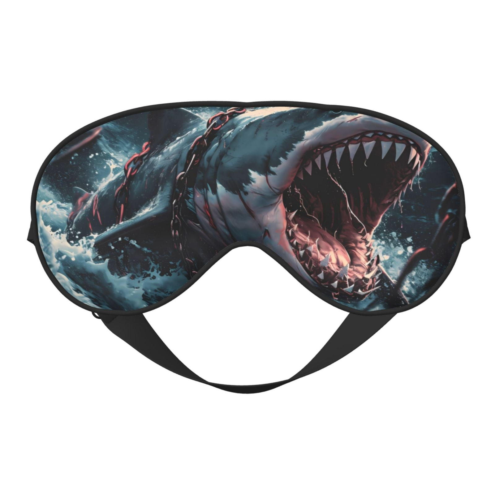 Fuzoiu Wave Chain Shark Print Sleep Masks,Eye Masks with Adjustable ...