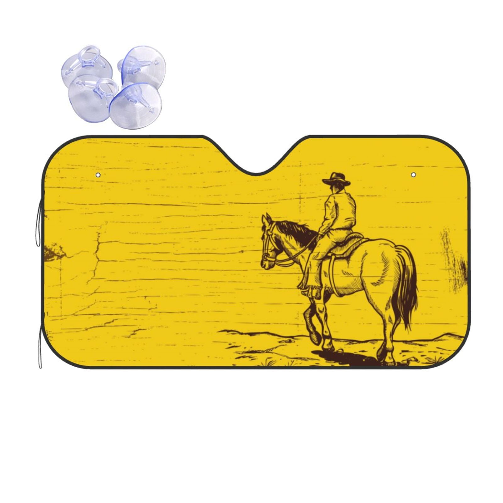 Fuzoiu Western Desert Cowboy 1 Print Car Windshield Sun Shade,Block Uv ...