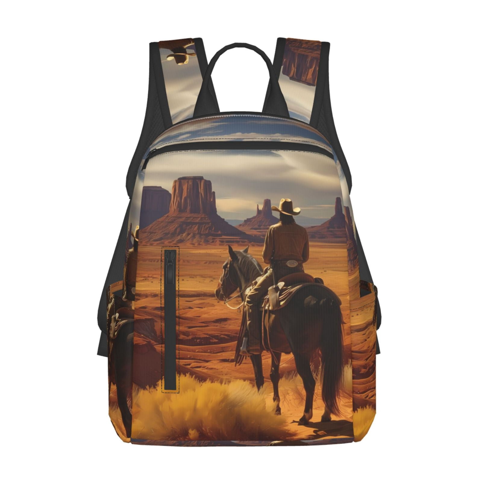 Fuzoiu Western Desert Cowboy Cloud Print Lightweight Daypack,Weekender ...
