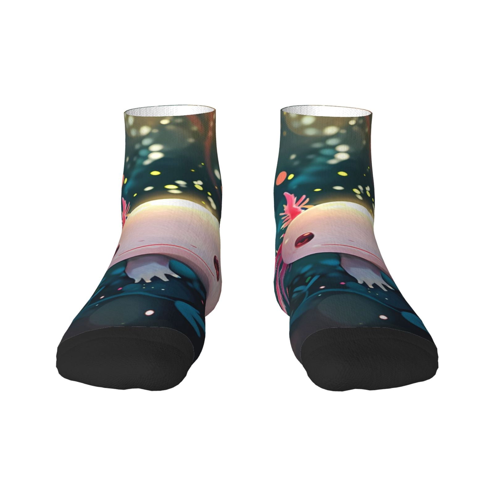 Fuzoiu Whimsical Axolotl Fantasy Print Adult Socks, Crew Moisture ...