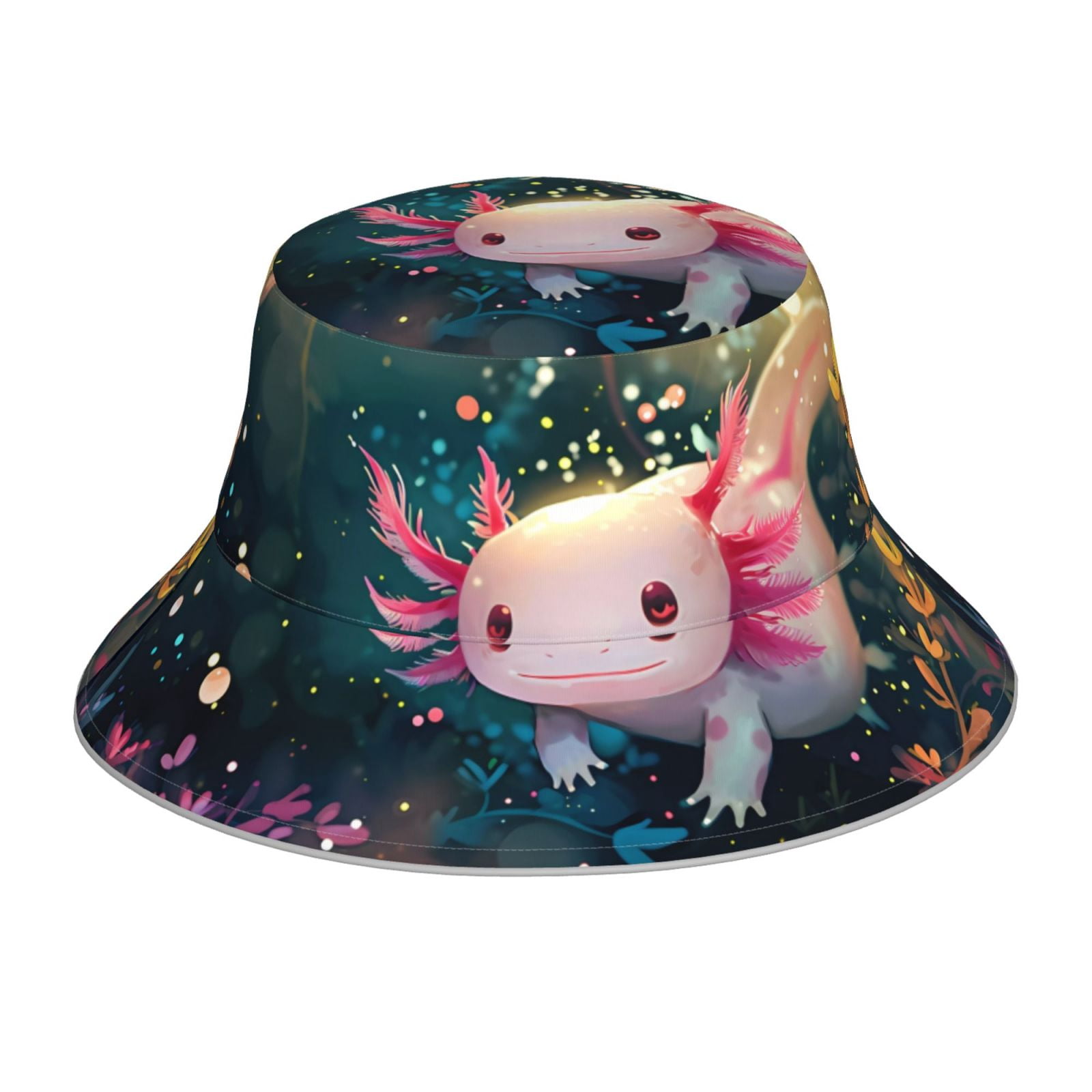 Fuzoiu Whimsical Axolotl Fantasy Print Reflective Bucket Hat,Outdoor ...