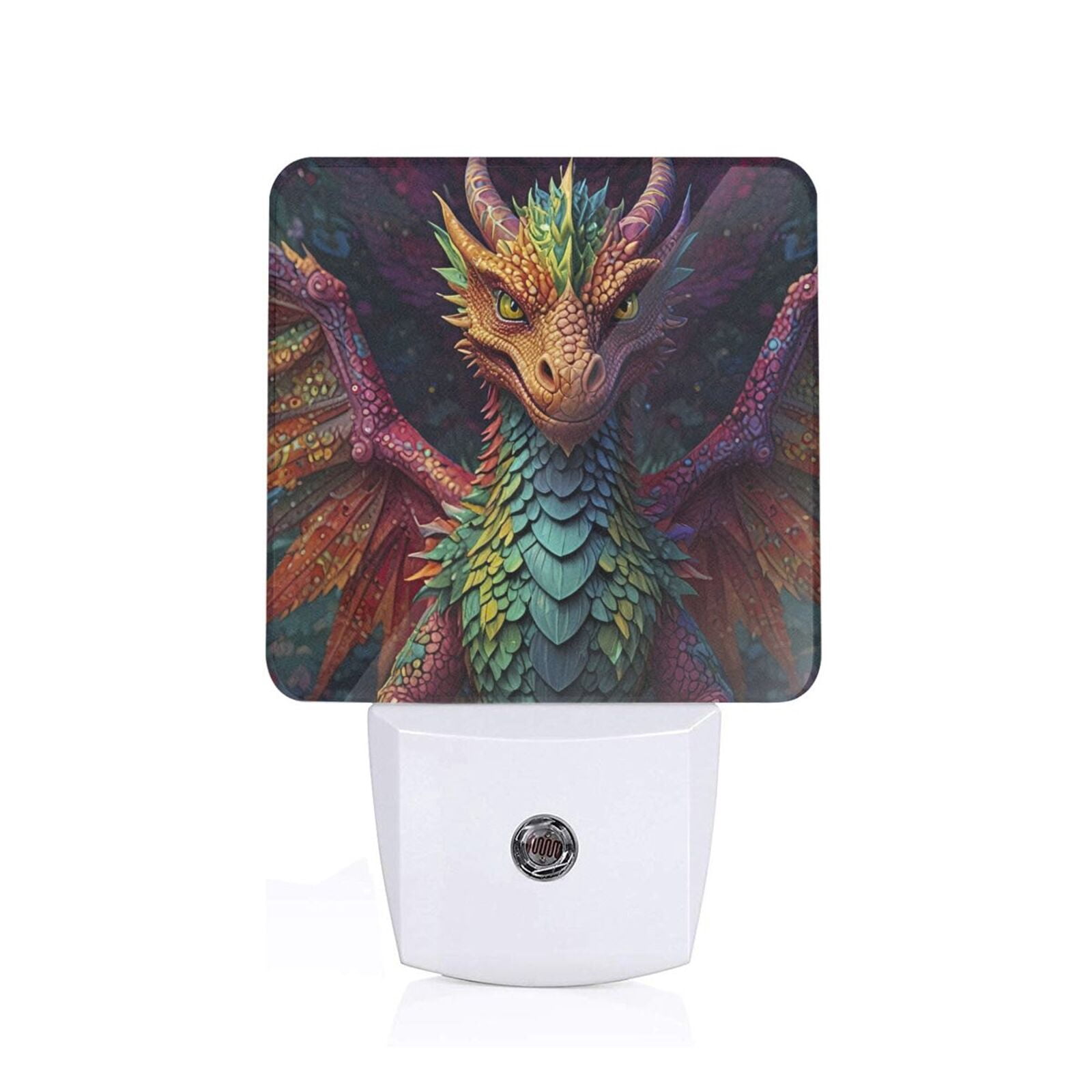 Fuzoiu Whimsical Dragon Color Cool Print Dusk to Dawn LED Night Light ...