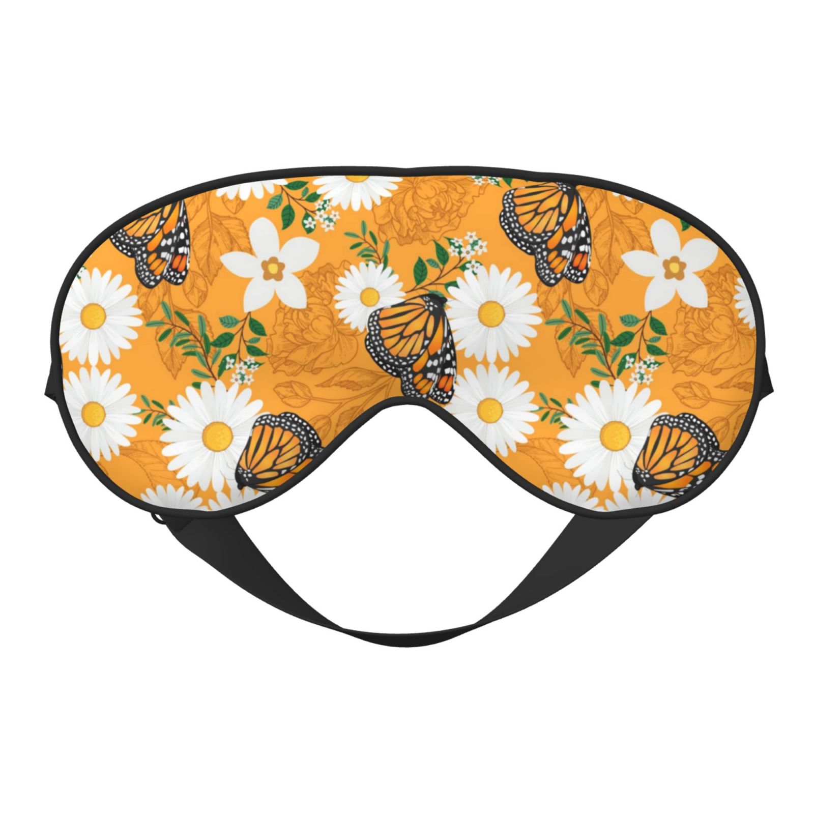 Fuzoiu White Floral and Butterflies Print Sleep Masks,Eye Masks with ...