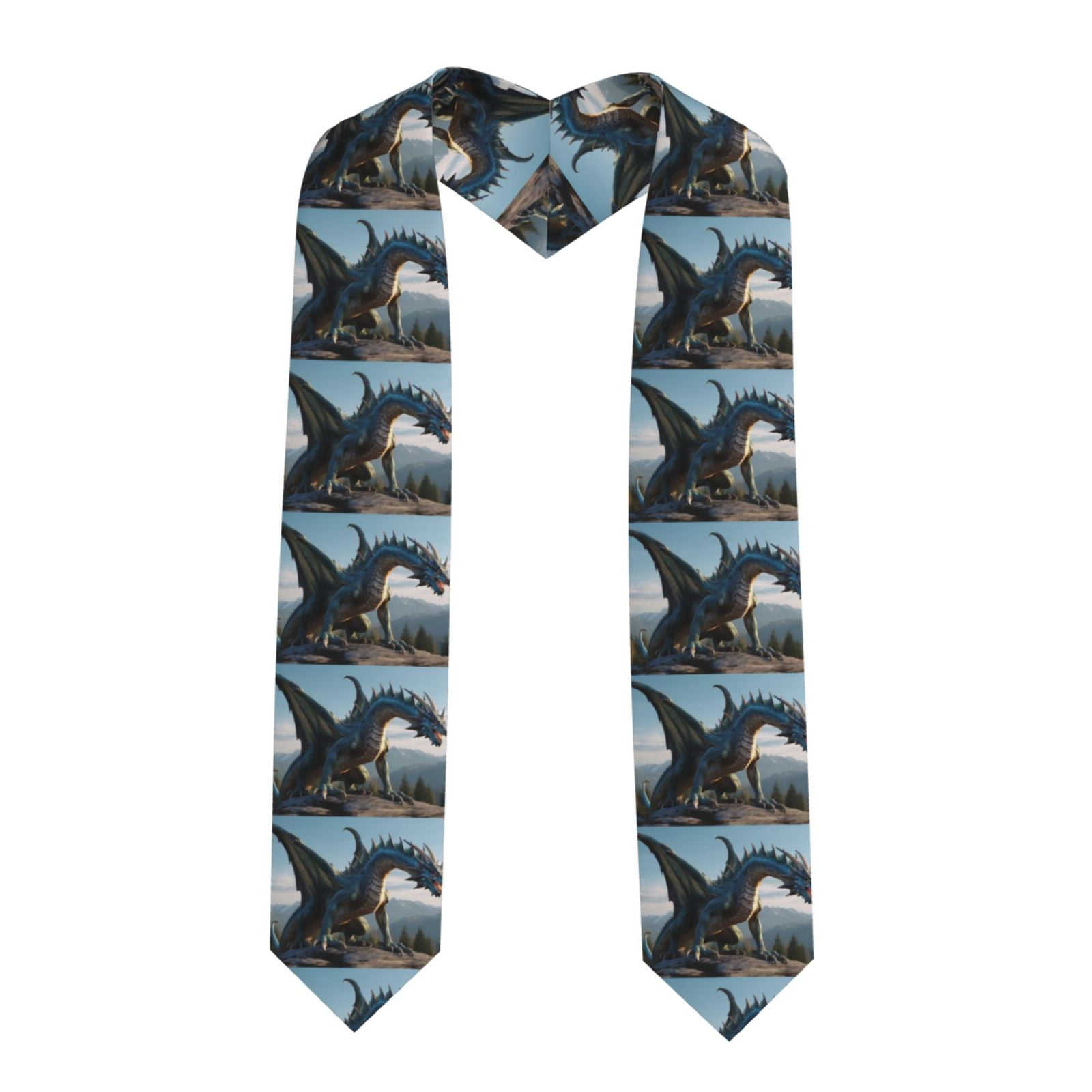 Fuzoiu Wild Blue Cool Dragon Print Graduation Sash,Graduation Stole ...