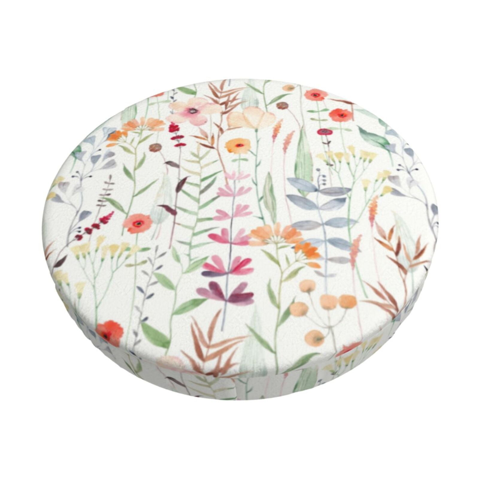 Fuzoiu Wildflower Watercolor 4 Print Bar Stool Cushions, Super ...