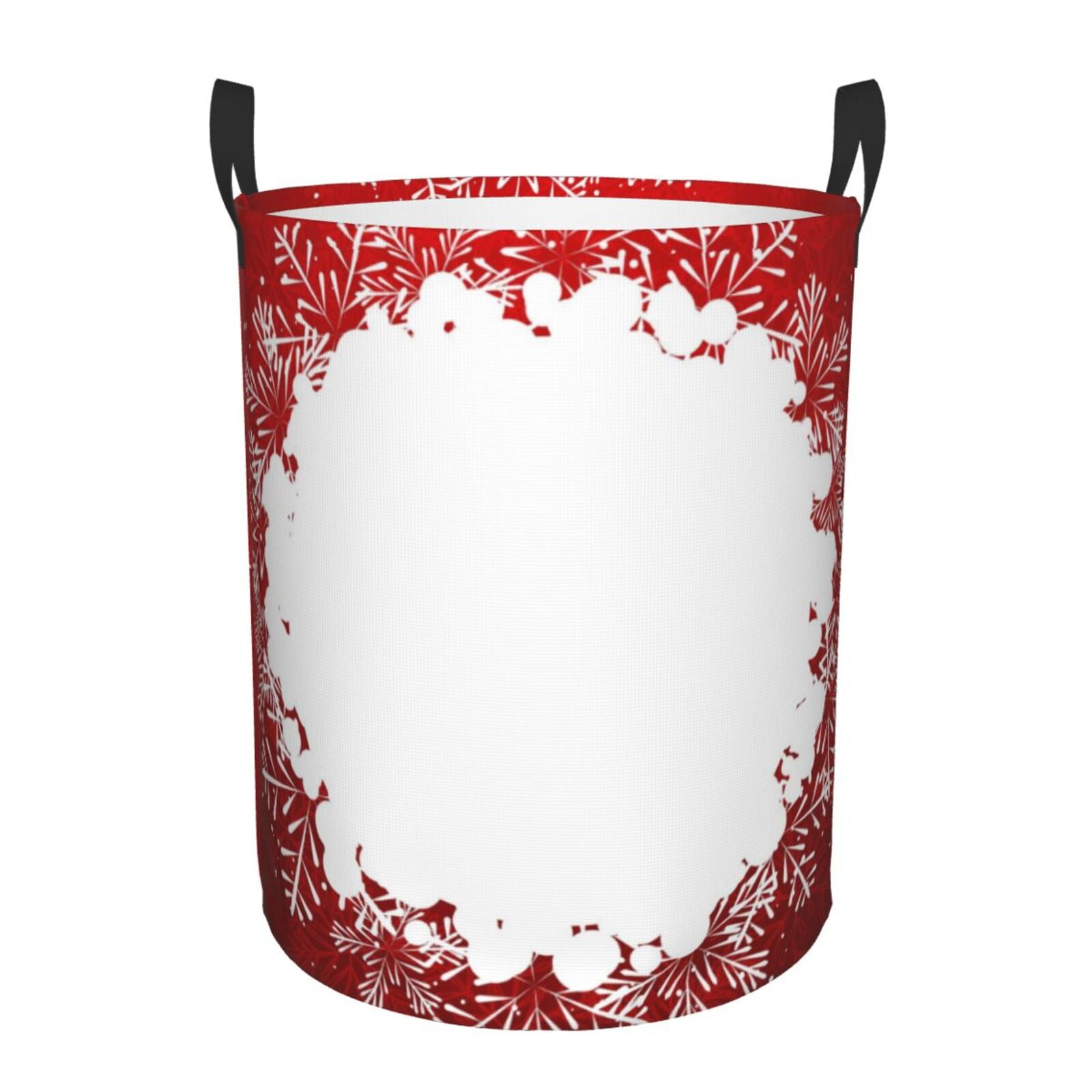 Fuzoiu Winter Christmas Snowflake Print Circular Hamper,Laundry Basket ...